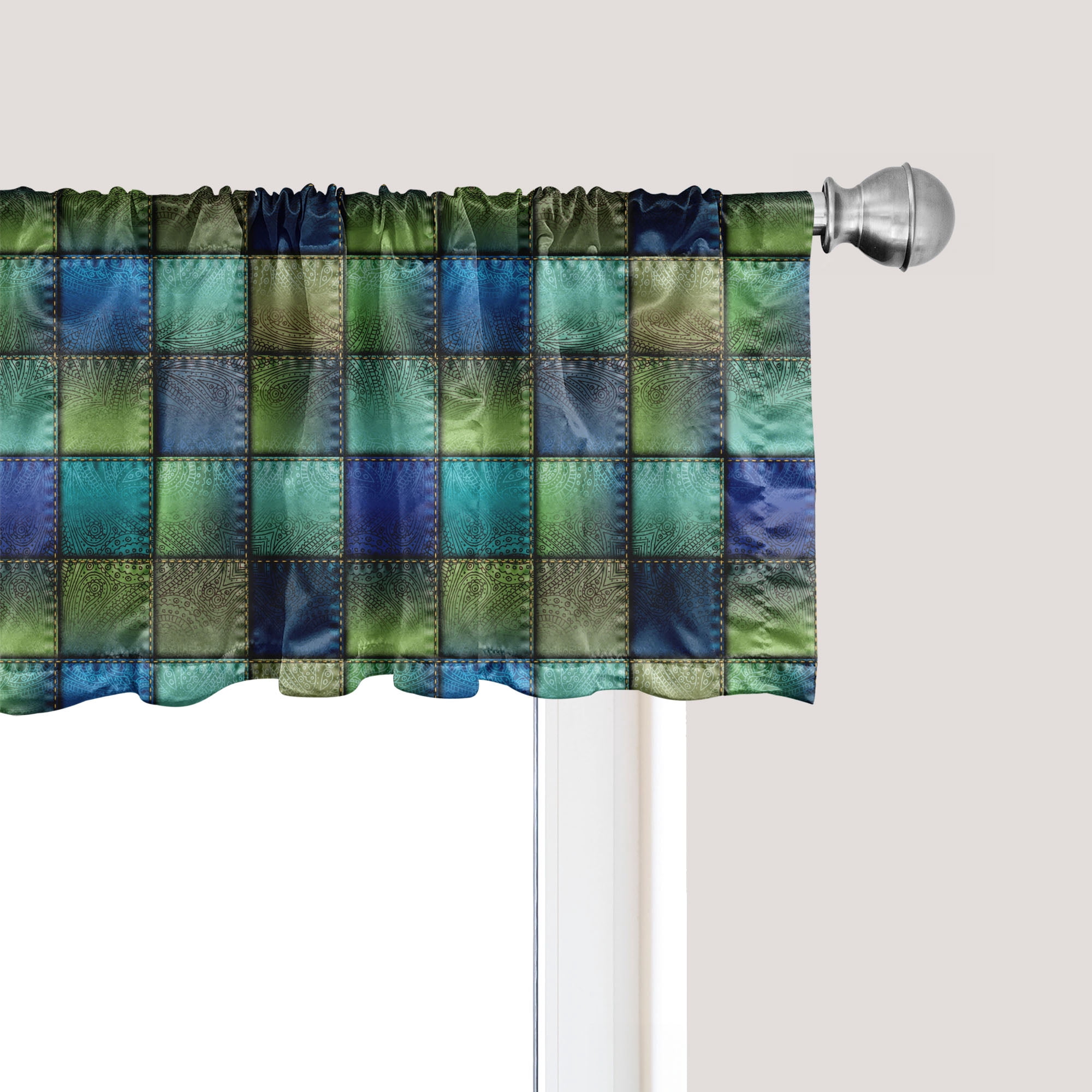Ambesonne Colorful Window Valance, Modern Geometric Bohem, 54" X 18 ...