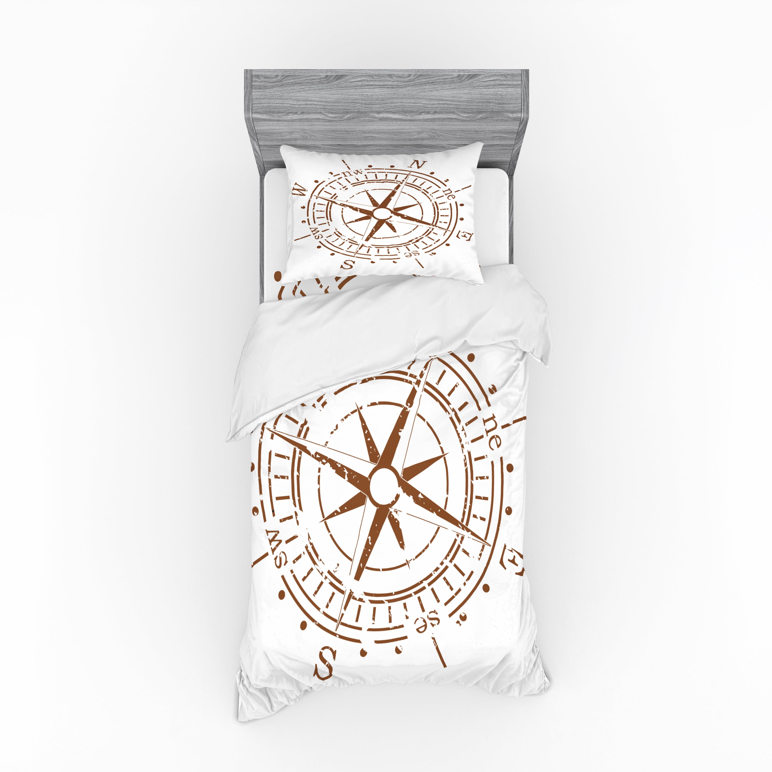 Ambesonne Compass Bedding Set 3 Pcs, Age of Discovery Theme, Twin XL ...
