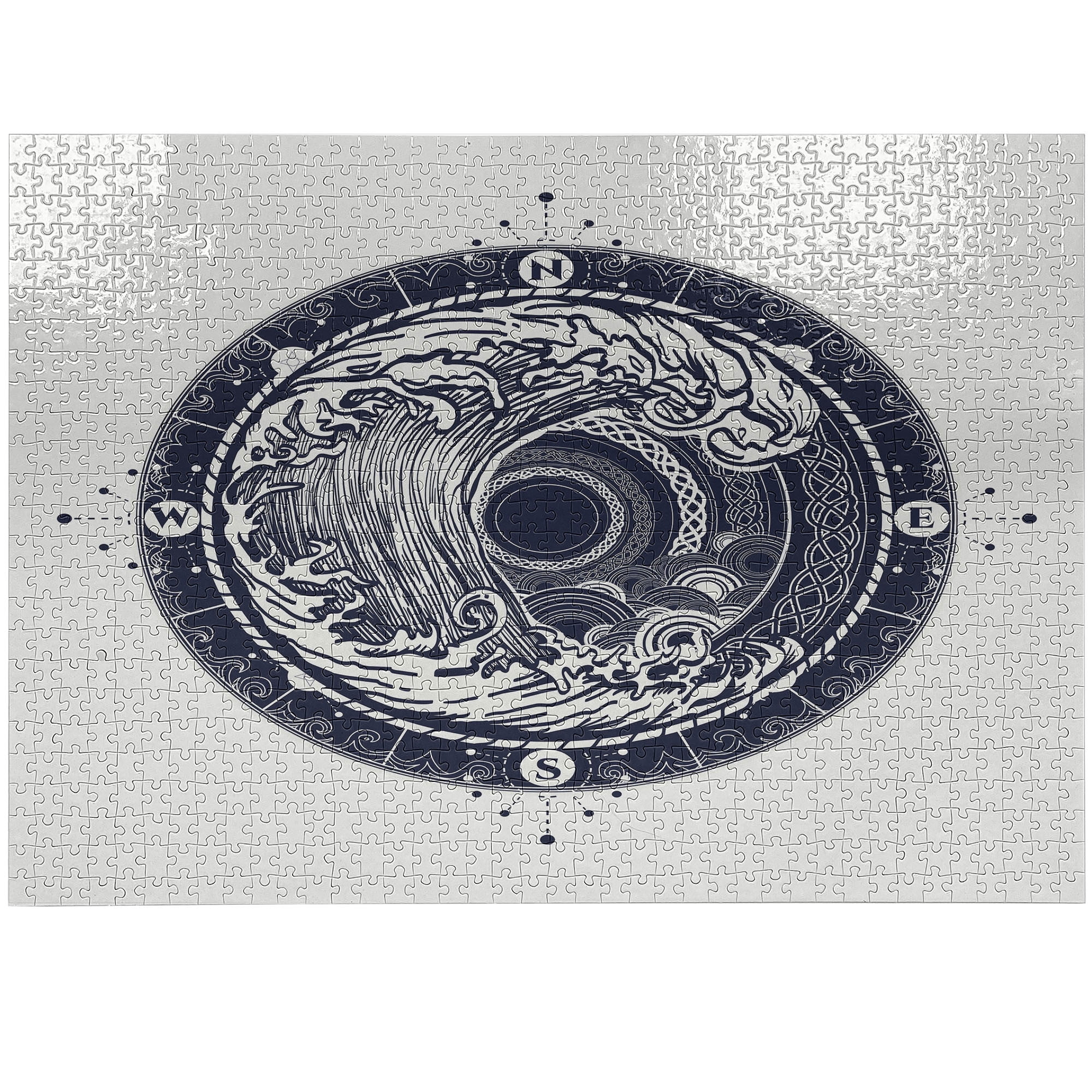 Ambesonne Compass Jigsaw Puzzle Durable Cardboard, Sea Navigation Big ...