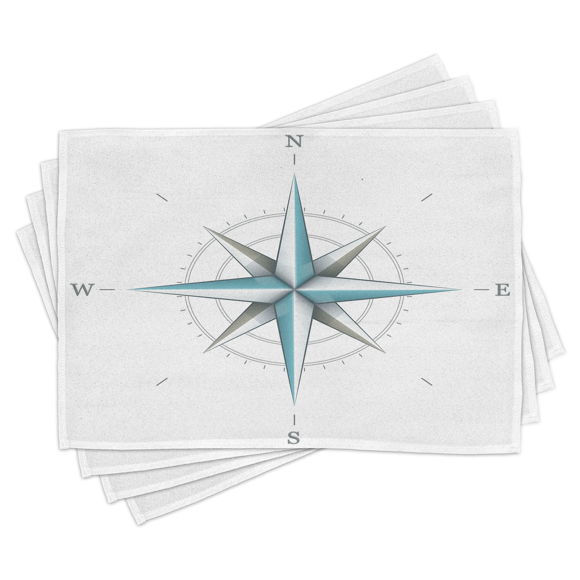 Ambesonne Compass Place Mats Set of 4, Antique Wind Rose, Standard Size ...