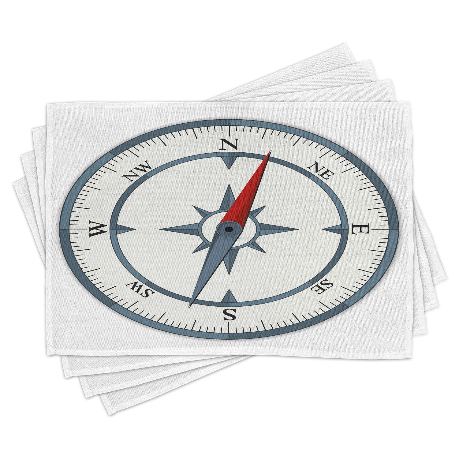 Ambesonne Compass Place Mats Set of 4, Minimalist Design, Standard Size ...