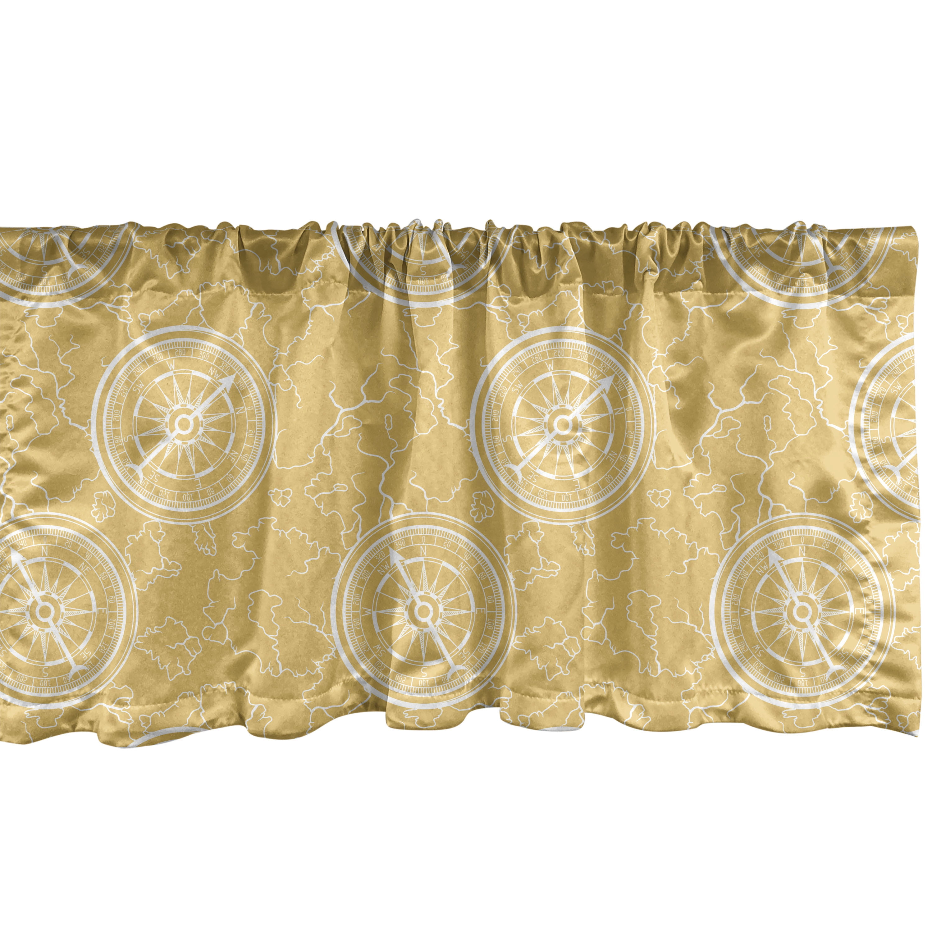 Ambesonne Compass Window Valance, Nautical Map and Tool, 54" X 12 ...