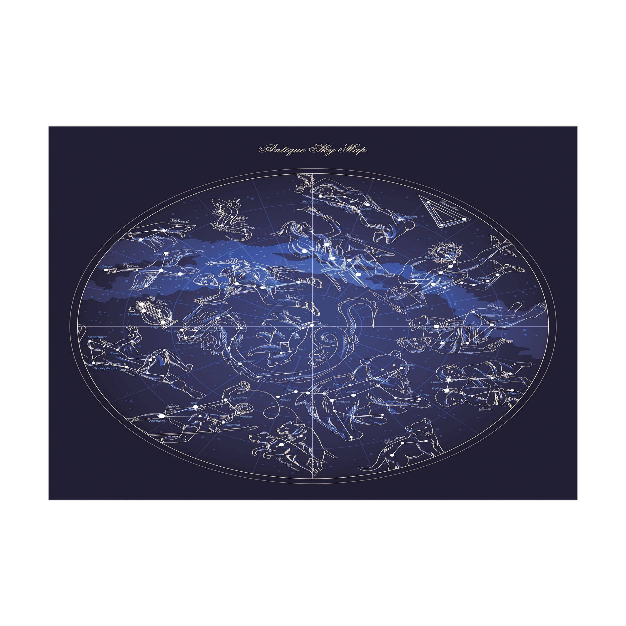 Ambesonne Constellation Jigsaw Puzzle, Antique Sky Map, Heirloom ...