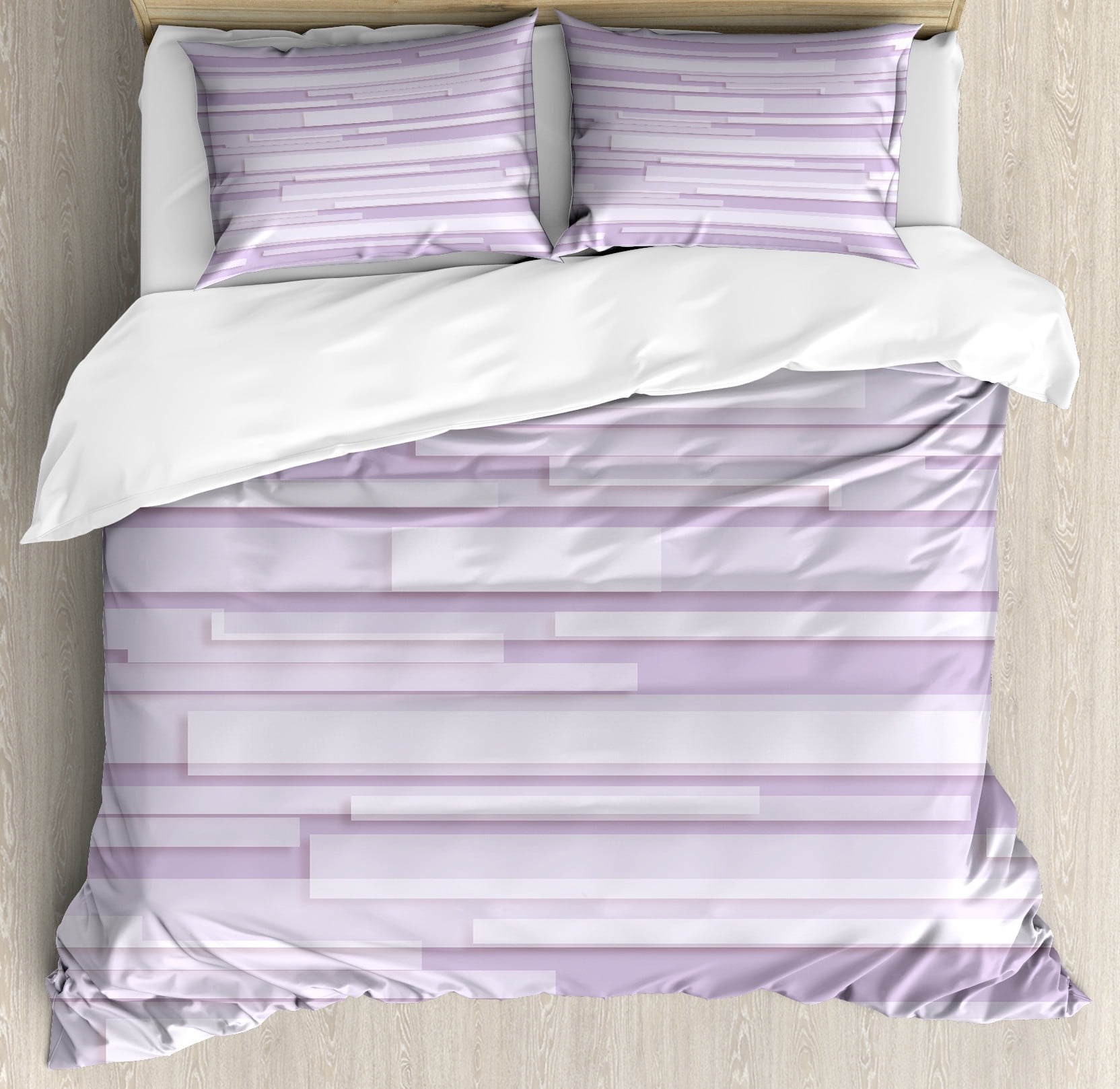 Ambesonne Contemporary Duvet Cover Sets, Stone Band Motif, 2-Queen ...