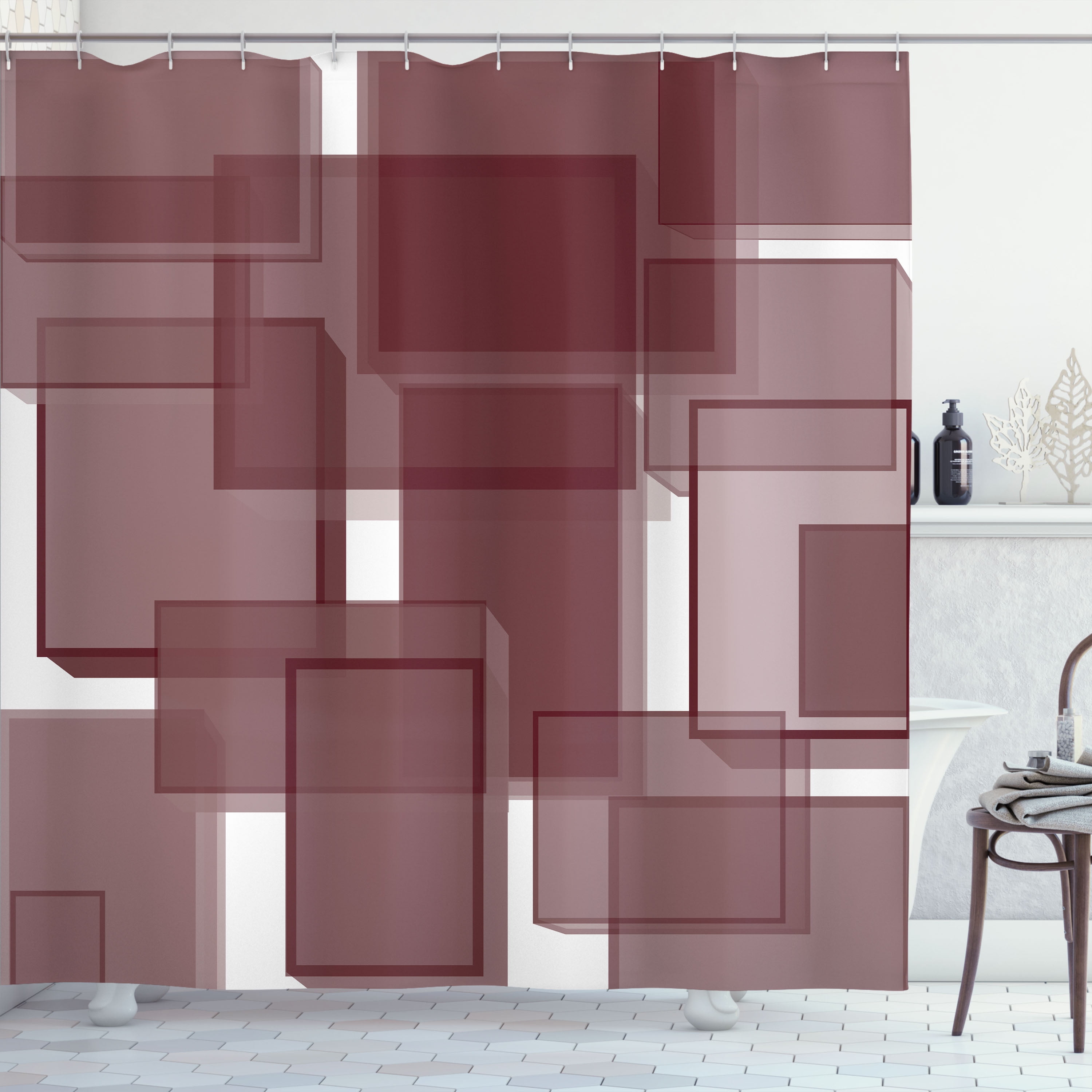 Ambesonne Contemporary Shower Curtain, Cubes Geometric Modern, 69"Wx84 ...