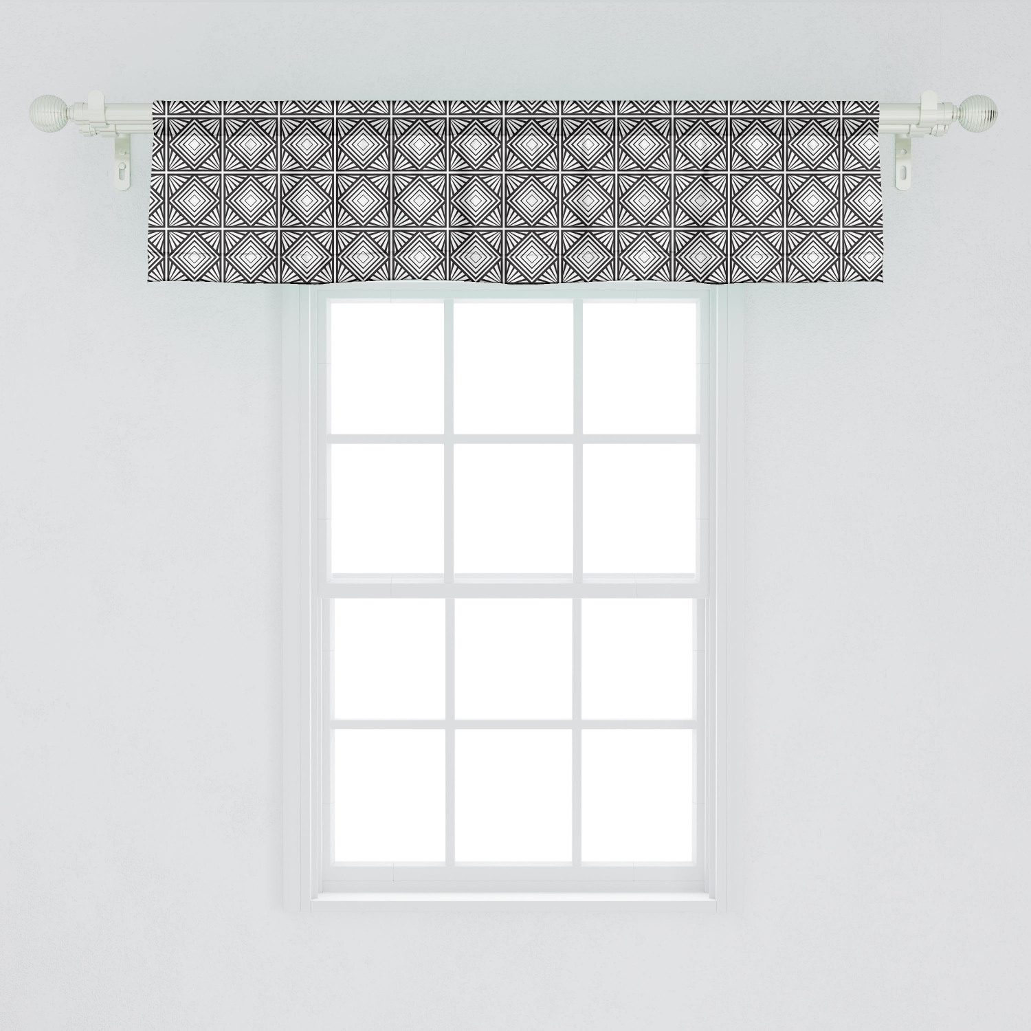 Ambesonne Contemporary Window Valance, Geometric Mosaic Shape, 54" X 12 ...