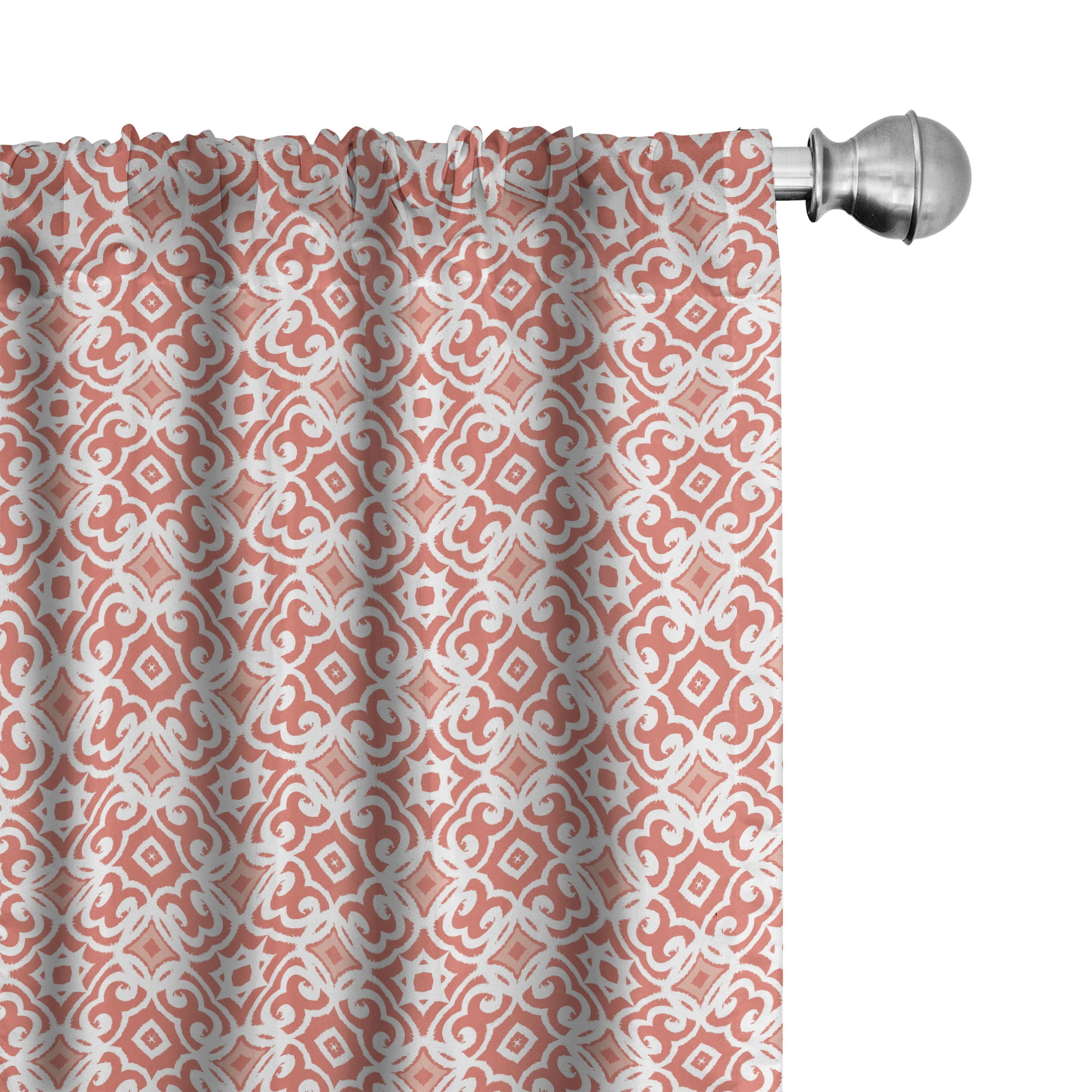 Ambesonne Coral Curtains, Vintage Art Deco Pattern, Pair of 28"x63 ...