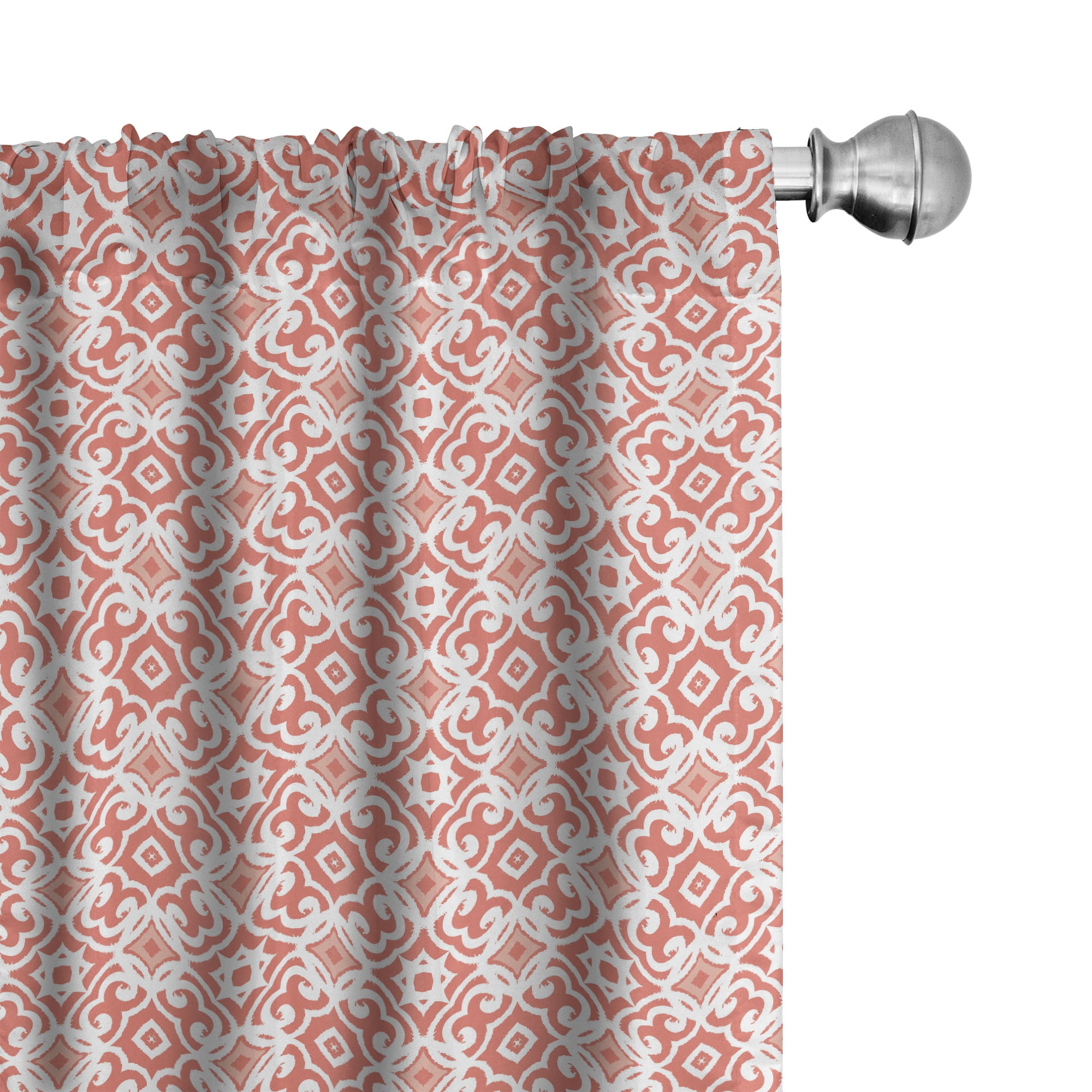 Ambesonne Coral Curtains, Vintage Art Deco Pattern, Pair of 28"x63 ...