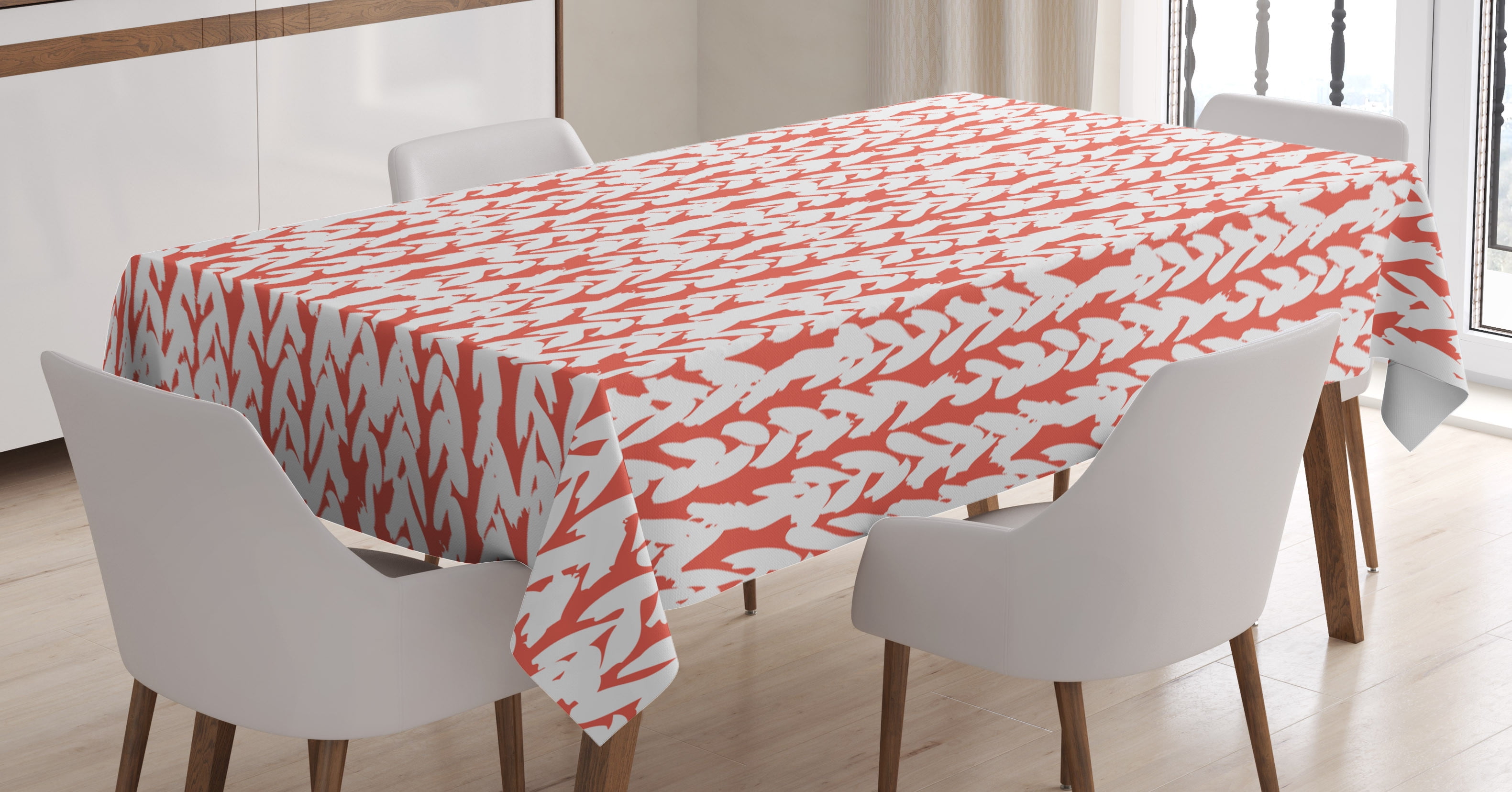 Ambesonne Coral Tablecloth Rectangular Table Cover, Braid Boho Hipster ...