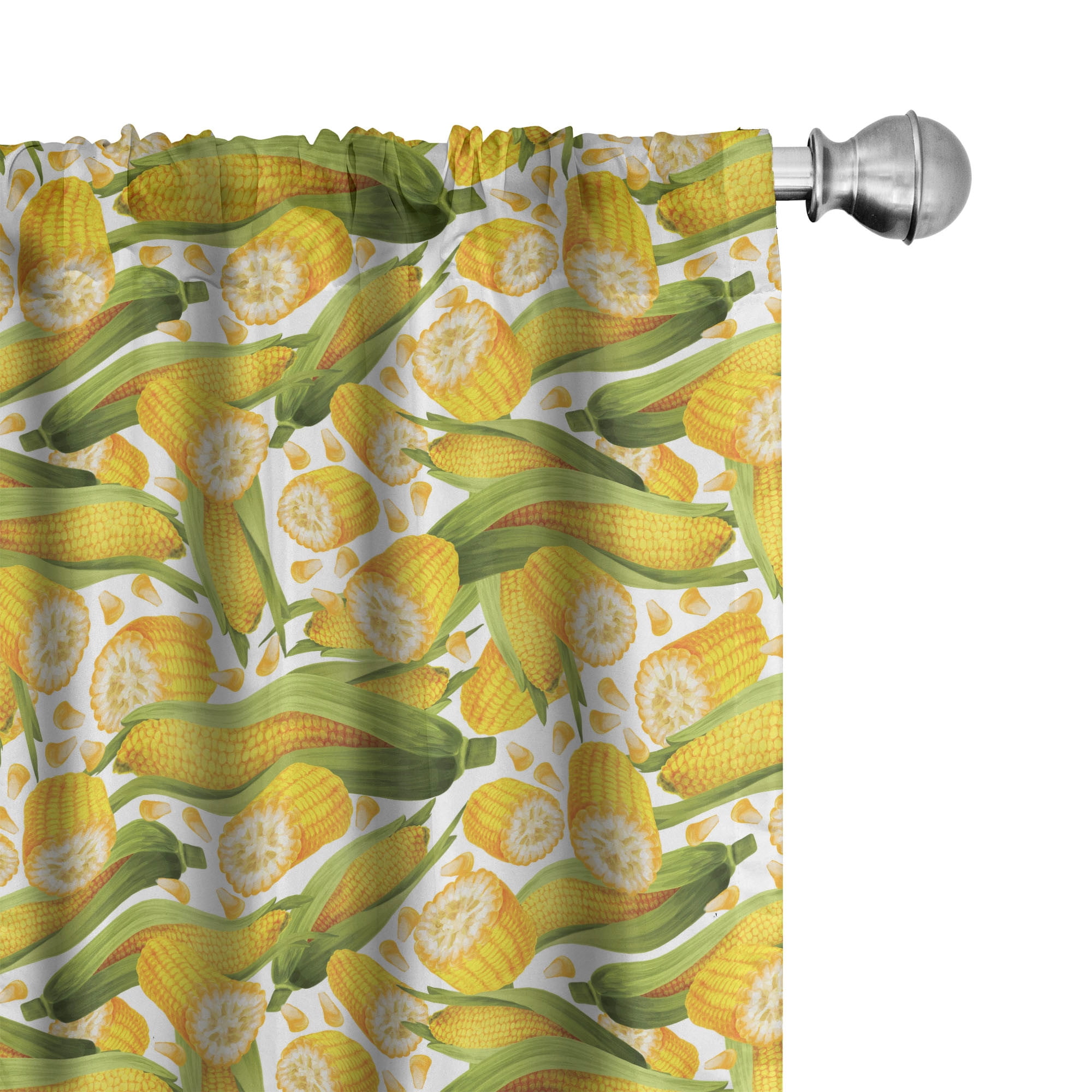Ambesonne Corn Curtains, Organic Vegetable Stalks, Pair of 28"x84 ...