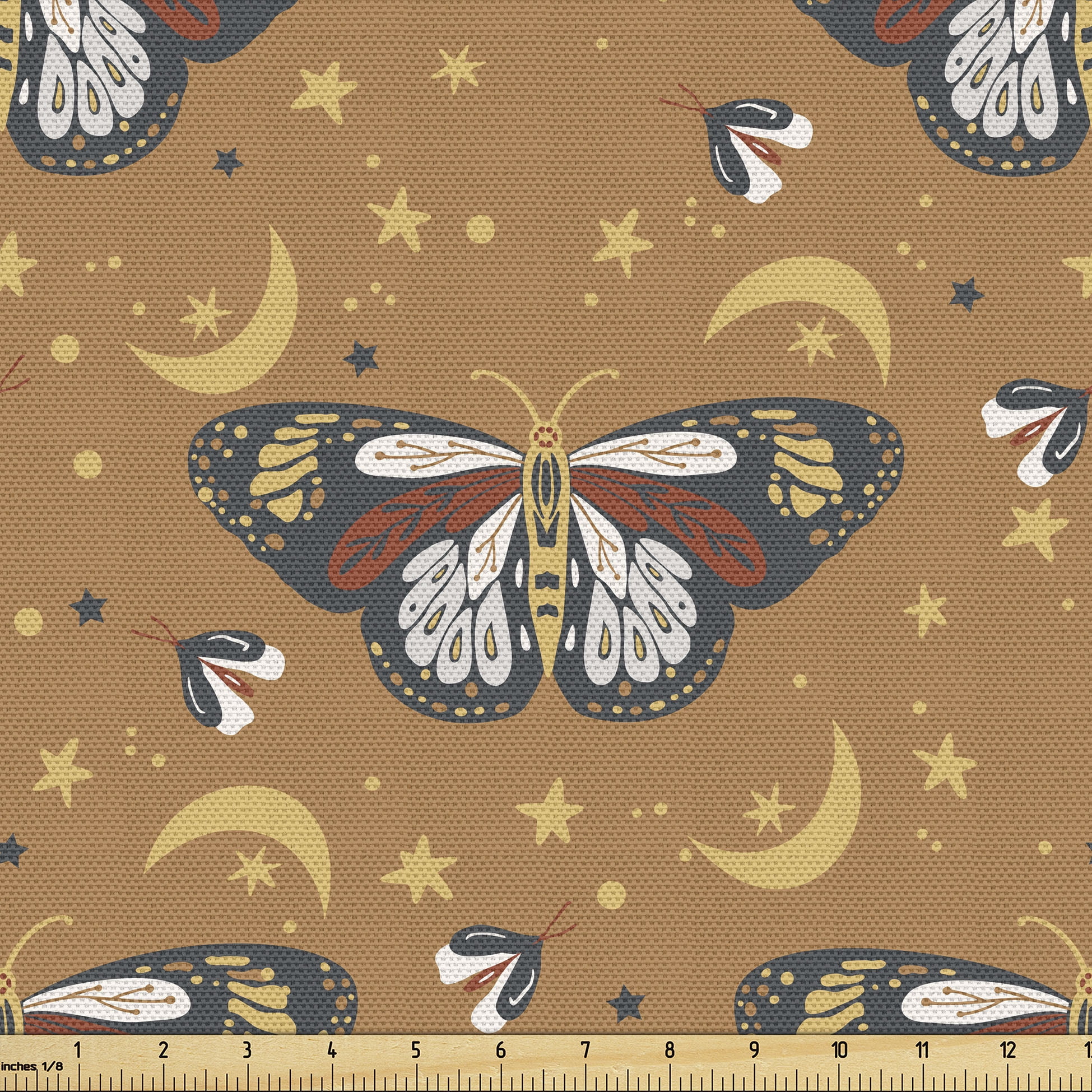 Ambesonne Cosmic Moth Fabric by the Yard Upholstery, Esoteric Wingy ...