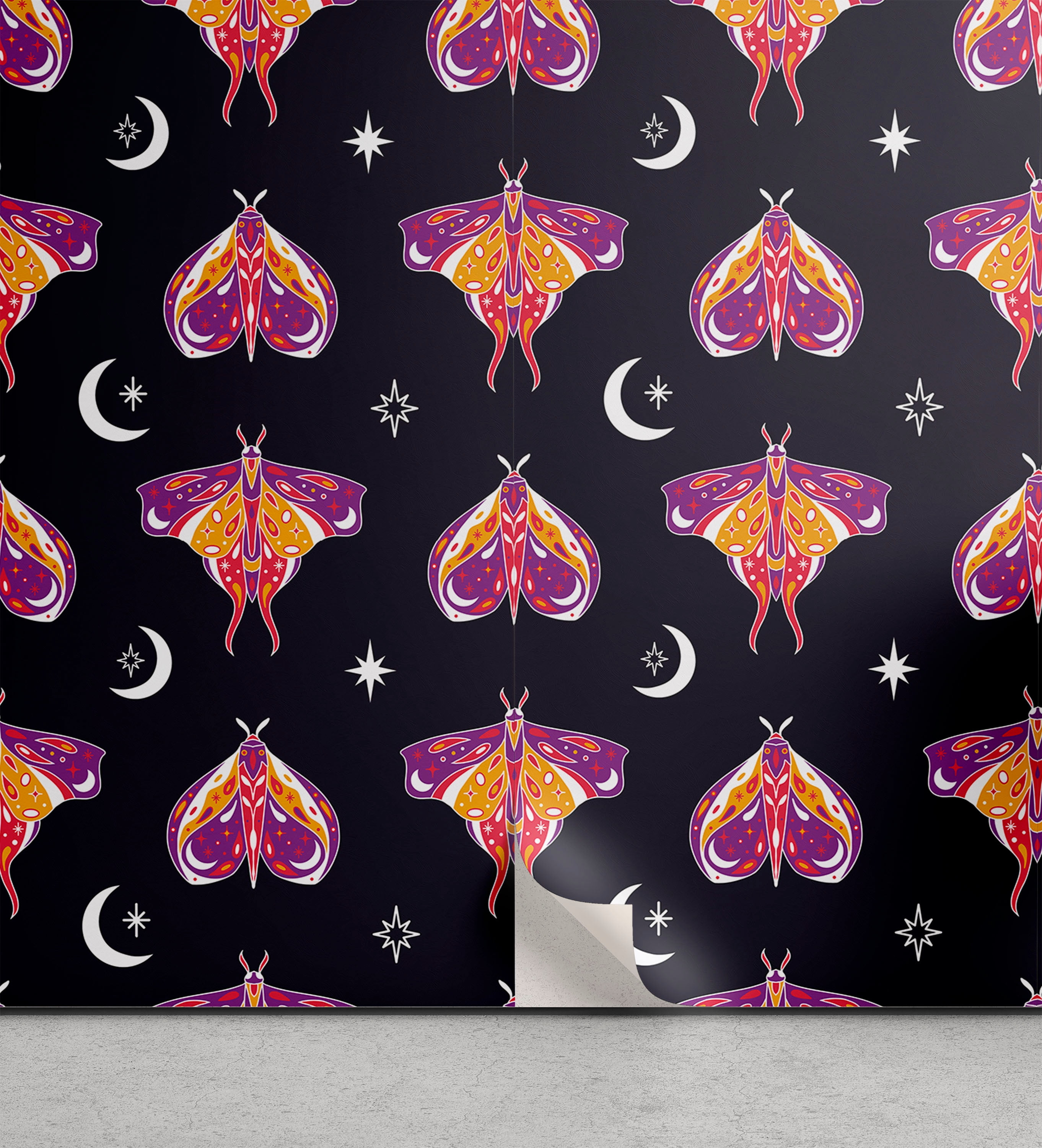 Ambesonne Cosmic Moth Peel & Stick Wallpaper for Home, Celestial Wings ...