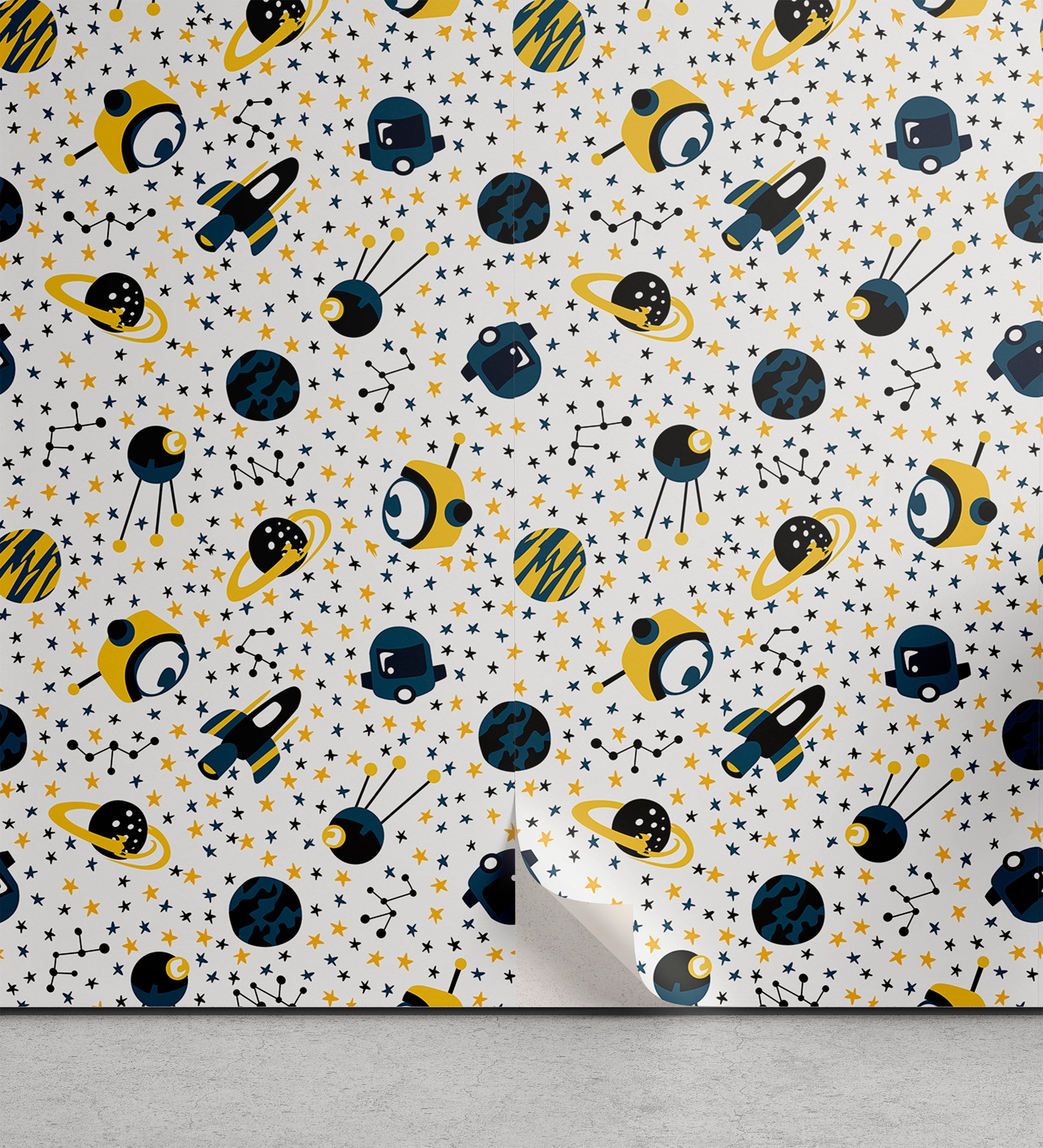 Ambesonne Cosmic Space Peel & Stick Wallpaper for Home, Aliens Stars ...