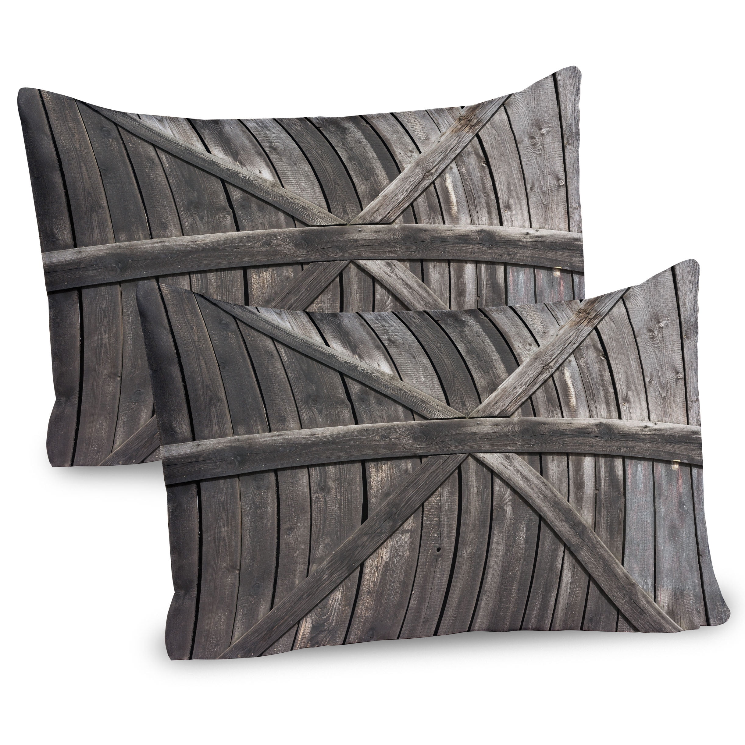 Ambesonne Country Pillow Sham 2 Pack, Old Door Rustic Life, 26"x20 ...