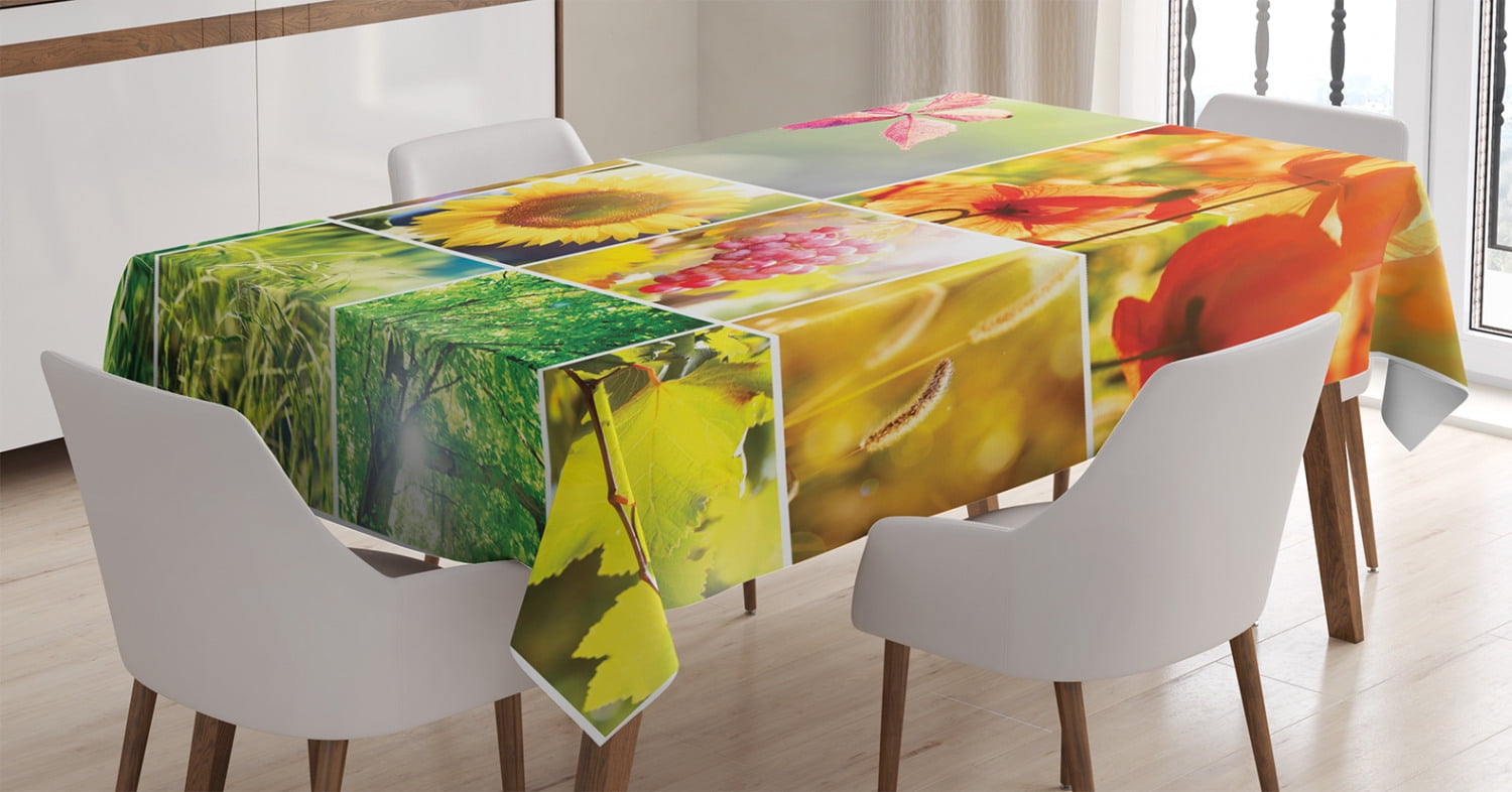 Ambesonne Country Tablecloth Rectangular Table Cover, Flower ...