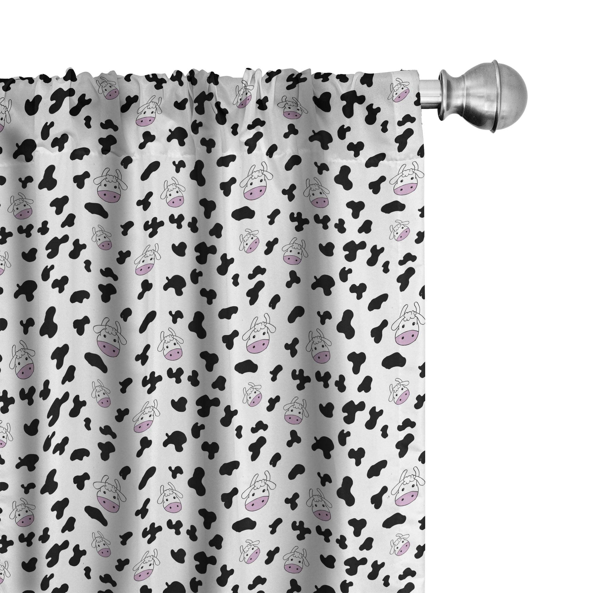 Ambesonne Cow Print Curtains, Animal Hide Design, Pair of 28"x95 ...