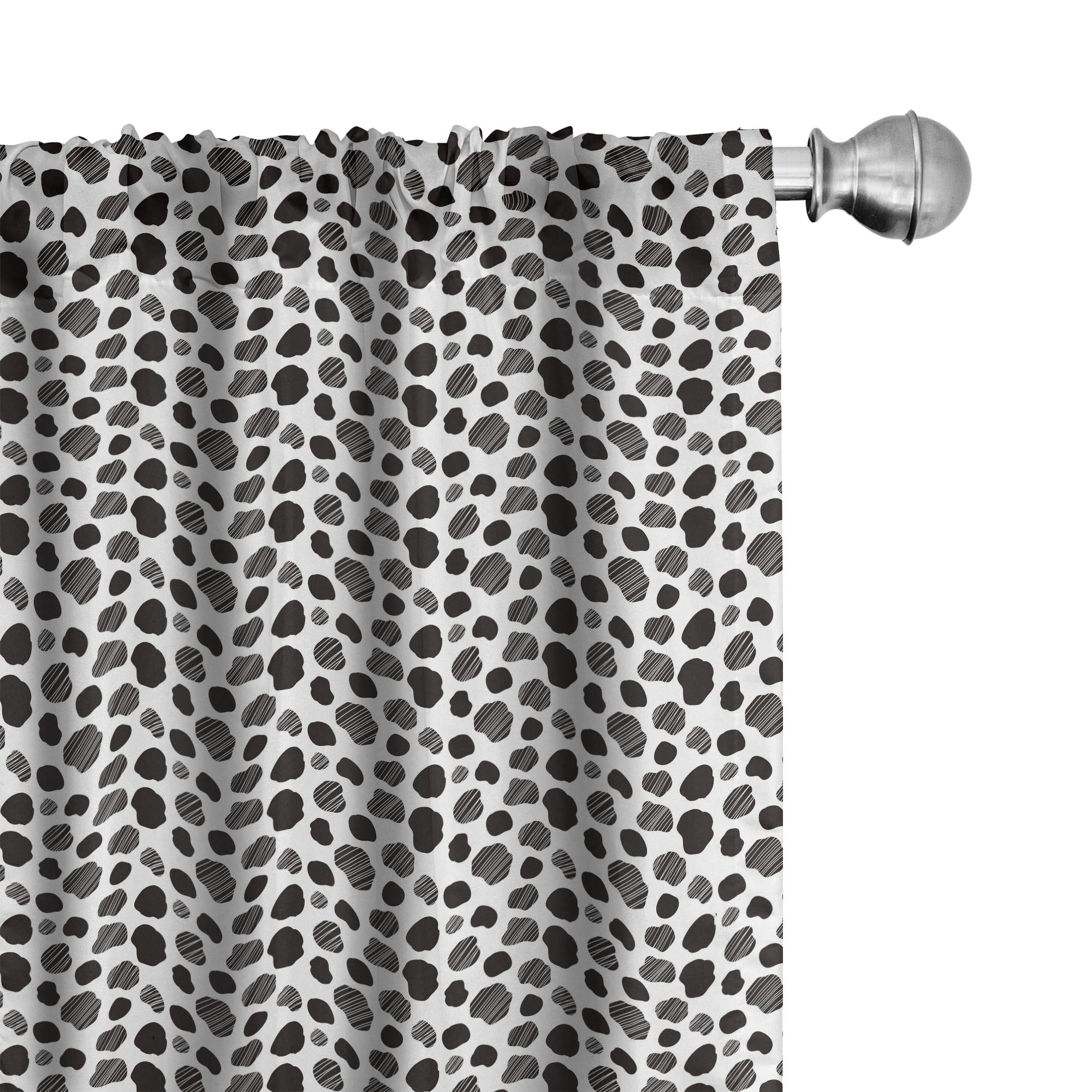 Ambesonne Cow Print Curtains, Black and White Dots, Pair of 28"x84 ...