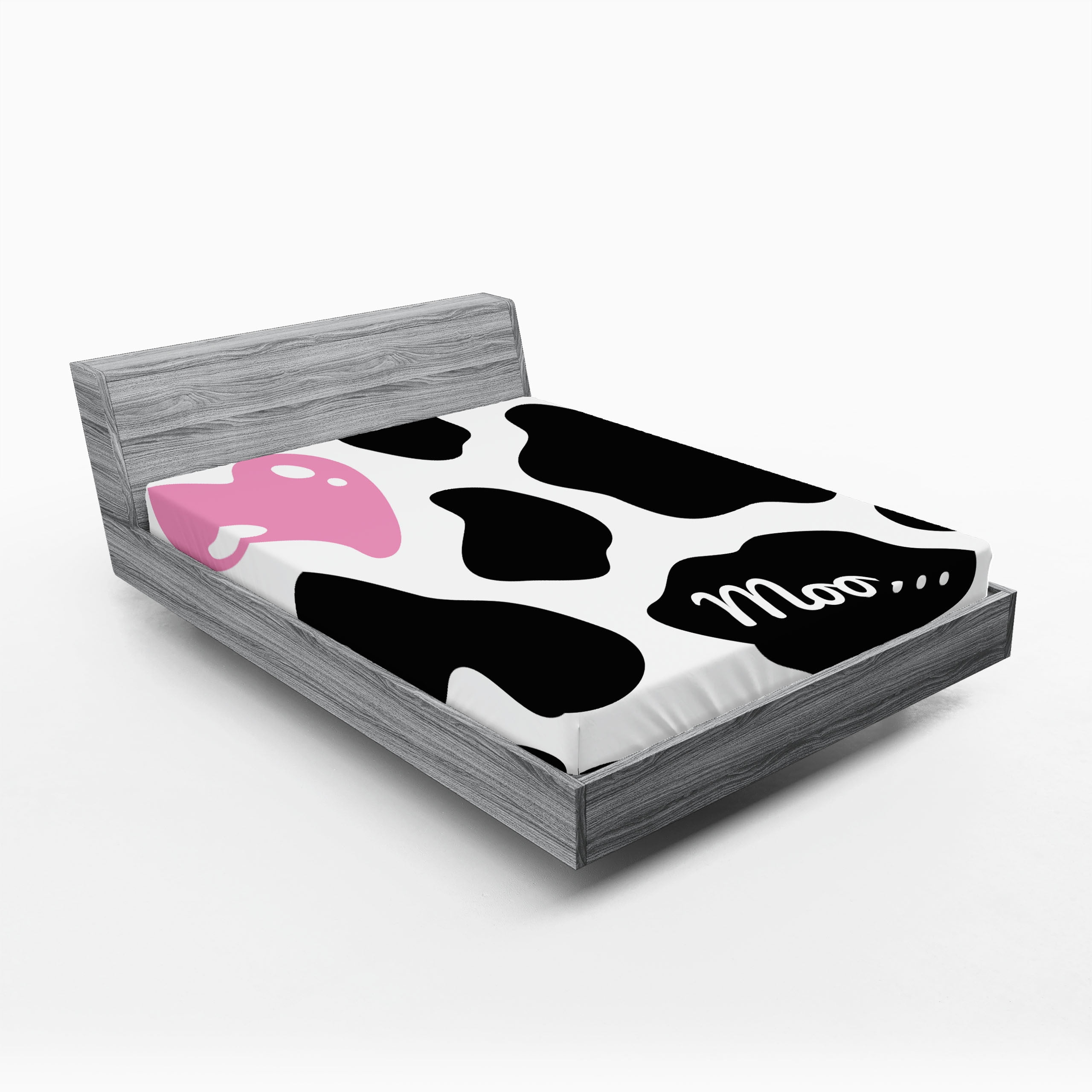 Ambesonne Cow Print Fitted Sheet, Camouflage Pattern, Queen Size, Pink ...