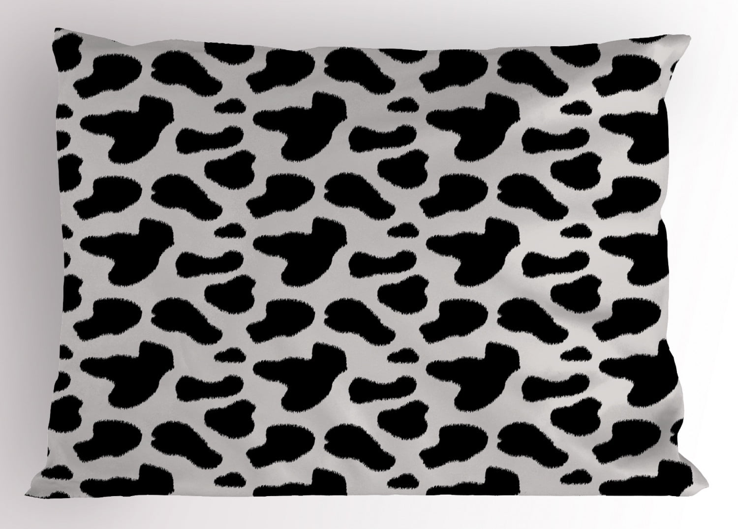 Ambesonne Cow Print Pillow Sham, Cow Hide Black Spots, 36" X 20 ...