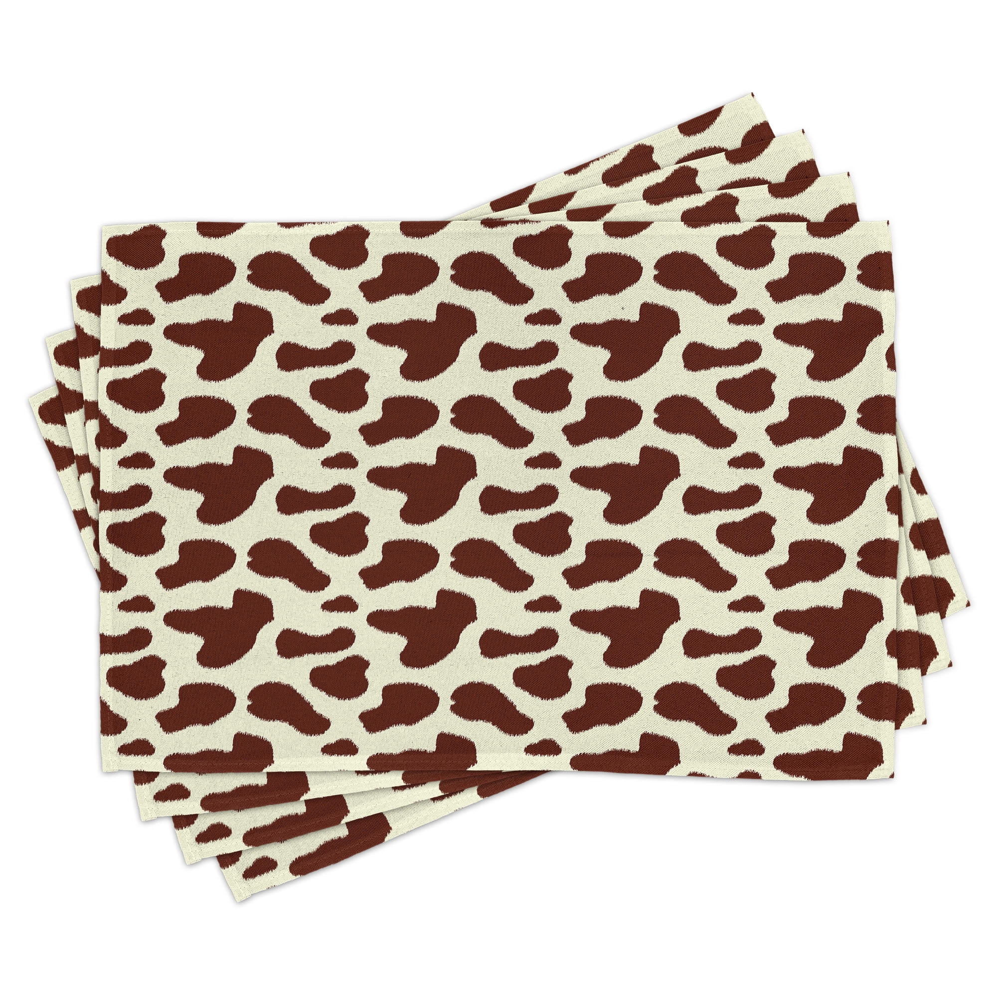 Ambesonne Cow Print Place Mats Set of 4, Cattle Skin with Spot ...