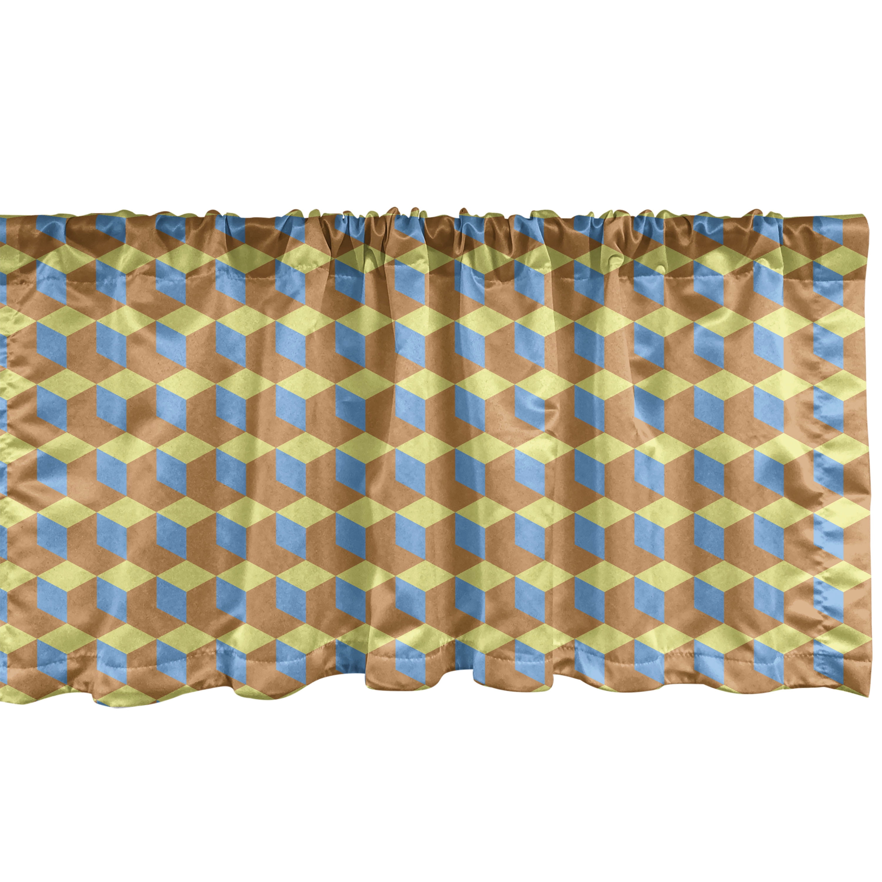 Ambesonne Cubes Window Valance, Soft Warm Toned Block Like, 42" x 12 ...