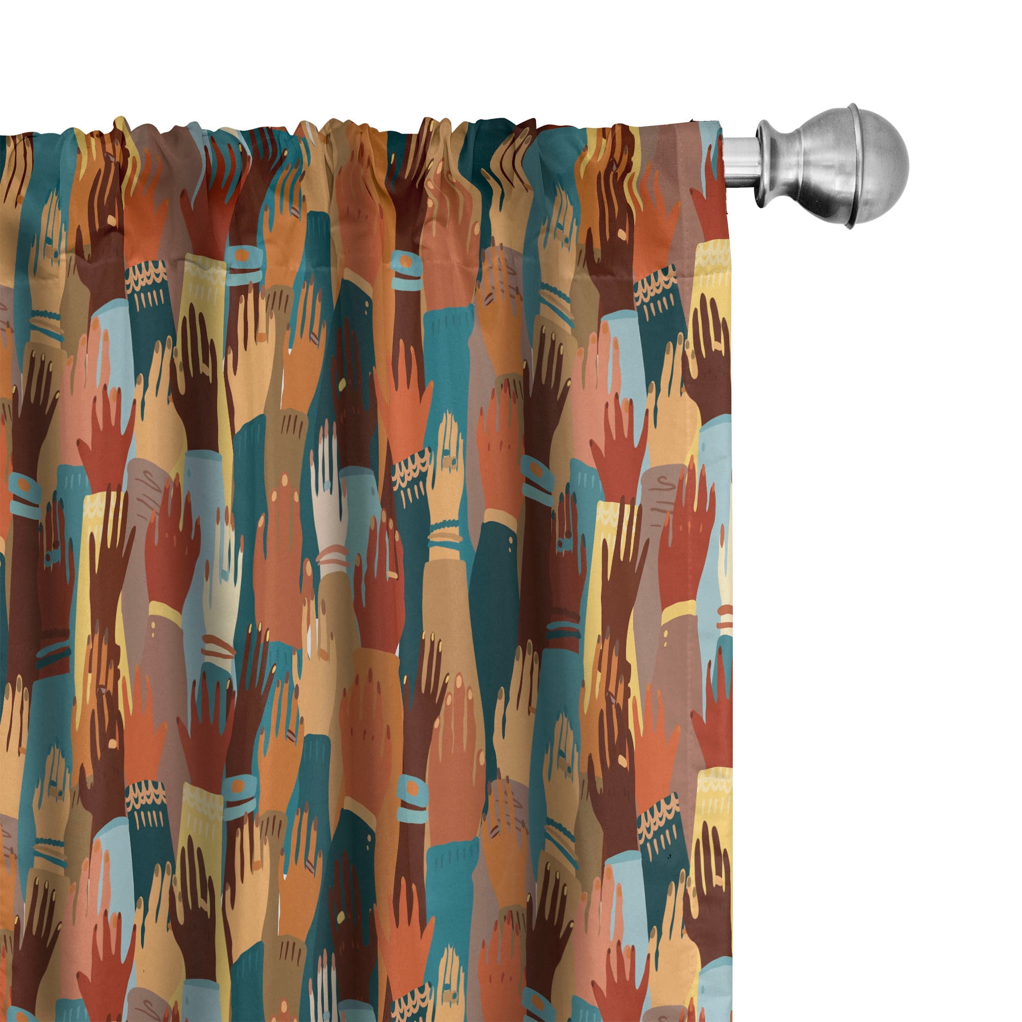 Ambesonne Culture Window Curtains, People Hands Diversity Art, Each 28 ...
