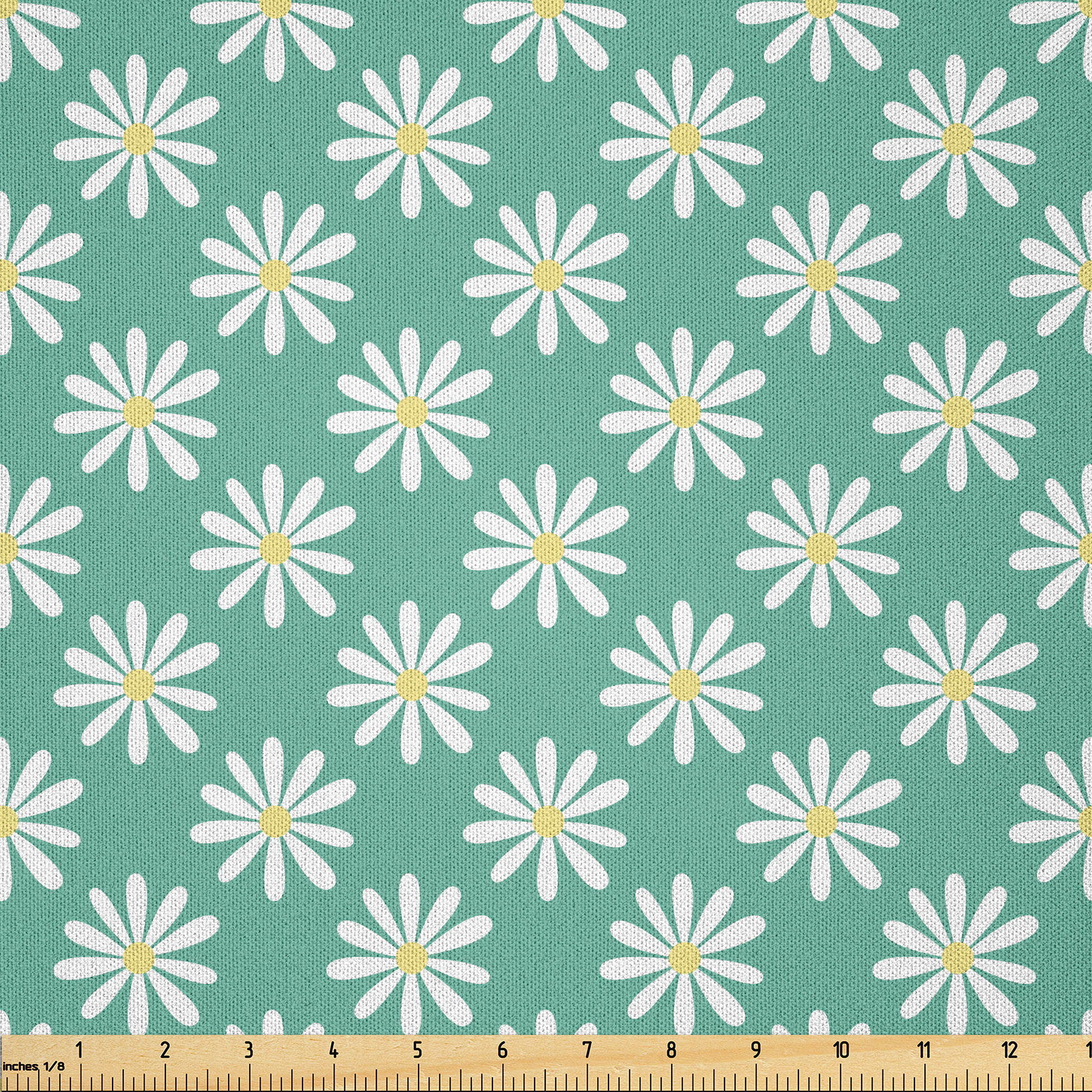 Ambesonne Daisy Flowers Fabric by the Yard Microfiber, Summer Hopes ...
