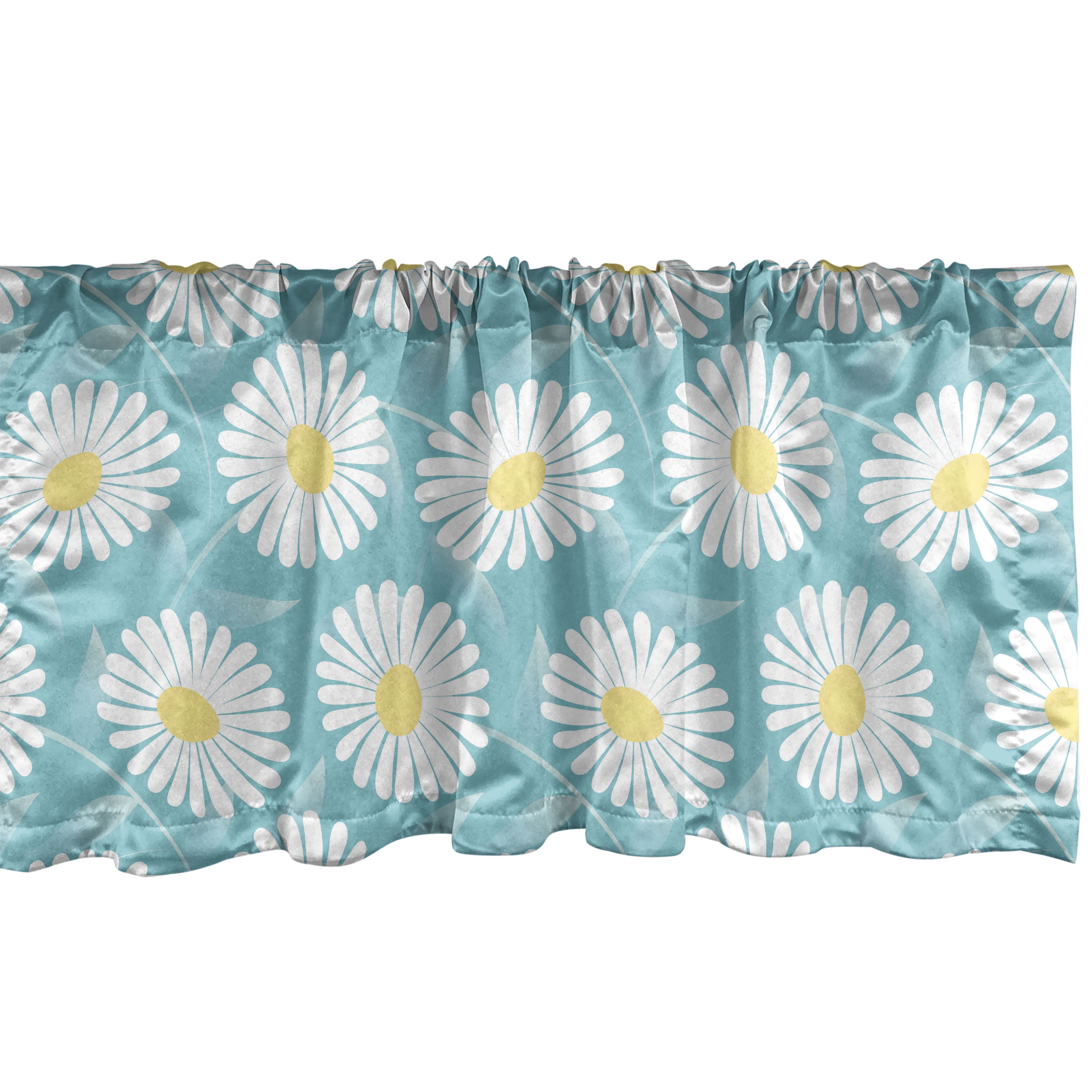 Ambesonne Daisy Window Valance, Spring Flower Pattern, 54" X 12", Pale ...