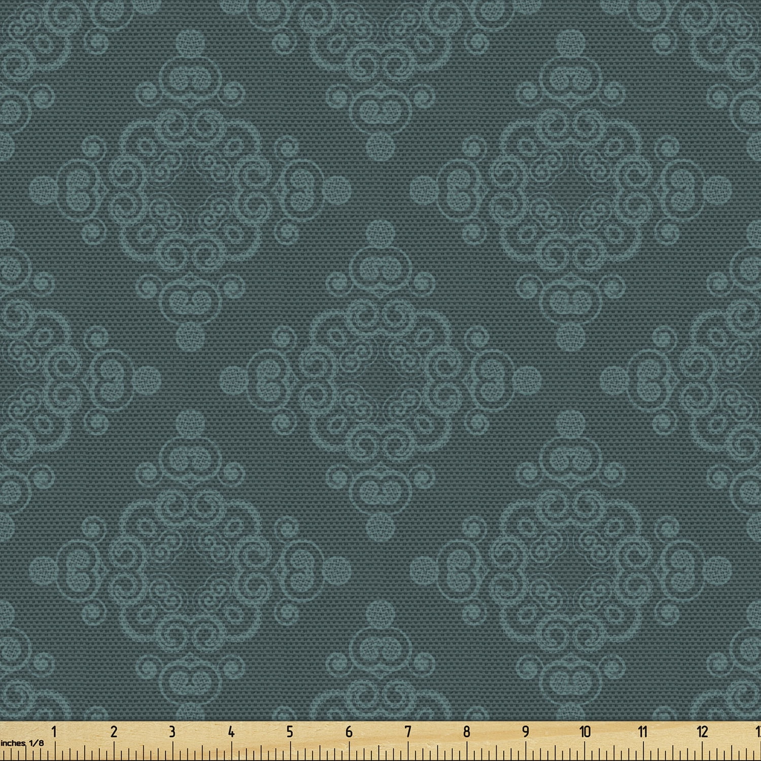 Ambesonne Damask Fabric by the Yard Upholstery, Classic Swirly Oriental ...
