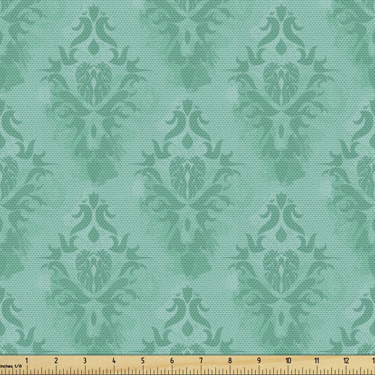 Ambesonne Damask Fabric by the Yard Upholstery, Grunge Eastern Details ...