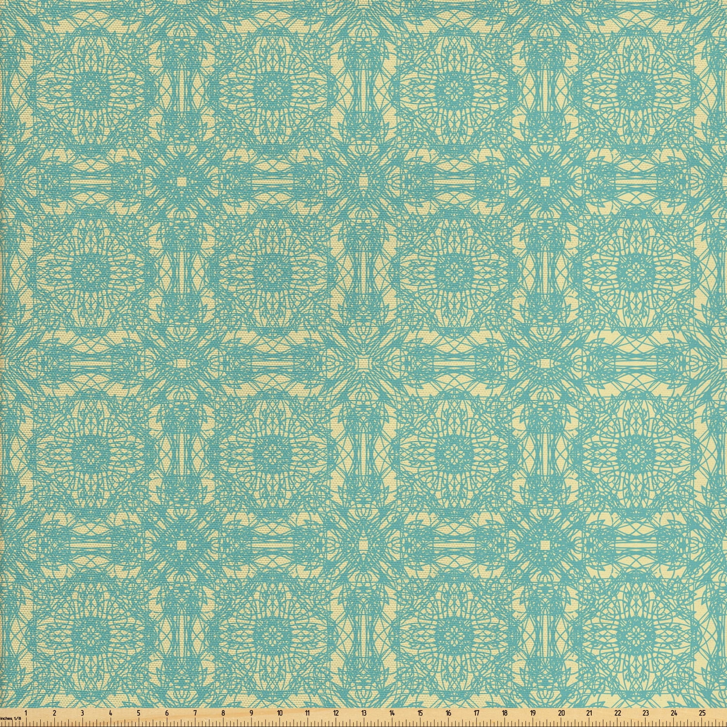 Ambesonne Damask Fabric by the Yard Upholstery, Modernized Antique ...