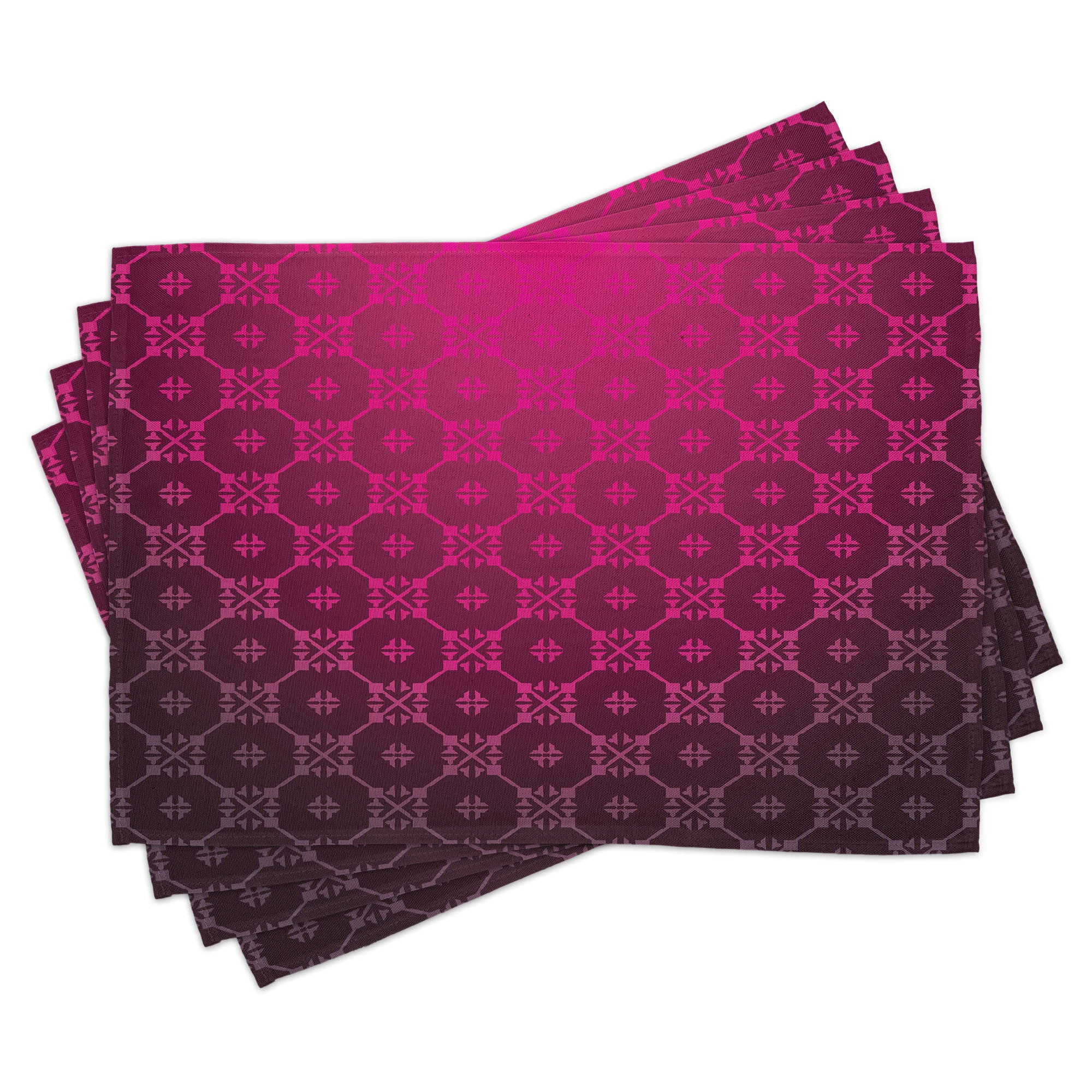 Ambesonne Damask Place Mats Set of 4, Medieval Style Stripes, Standard ...