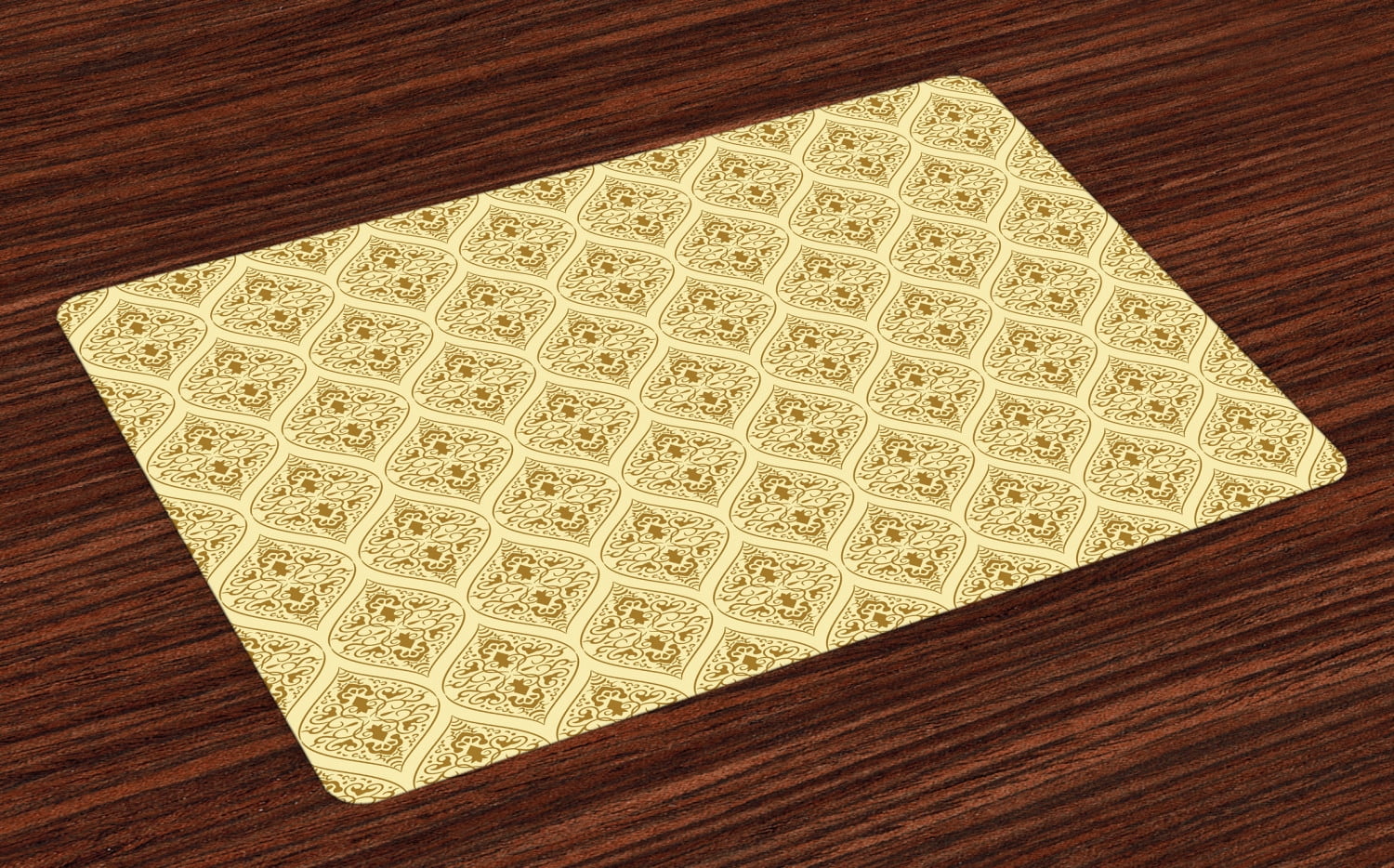 Ambesonne Damask Place Mats Set of 4, Victorian Vintage Royal, Standard ...