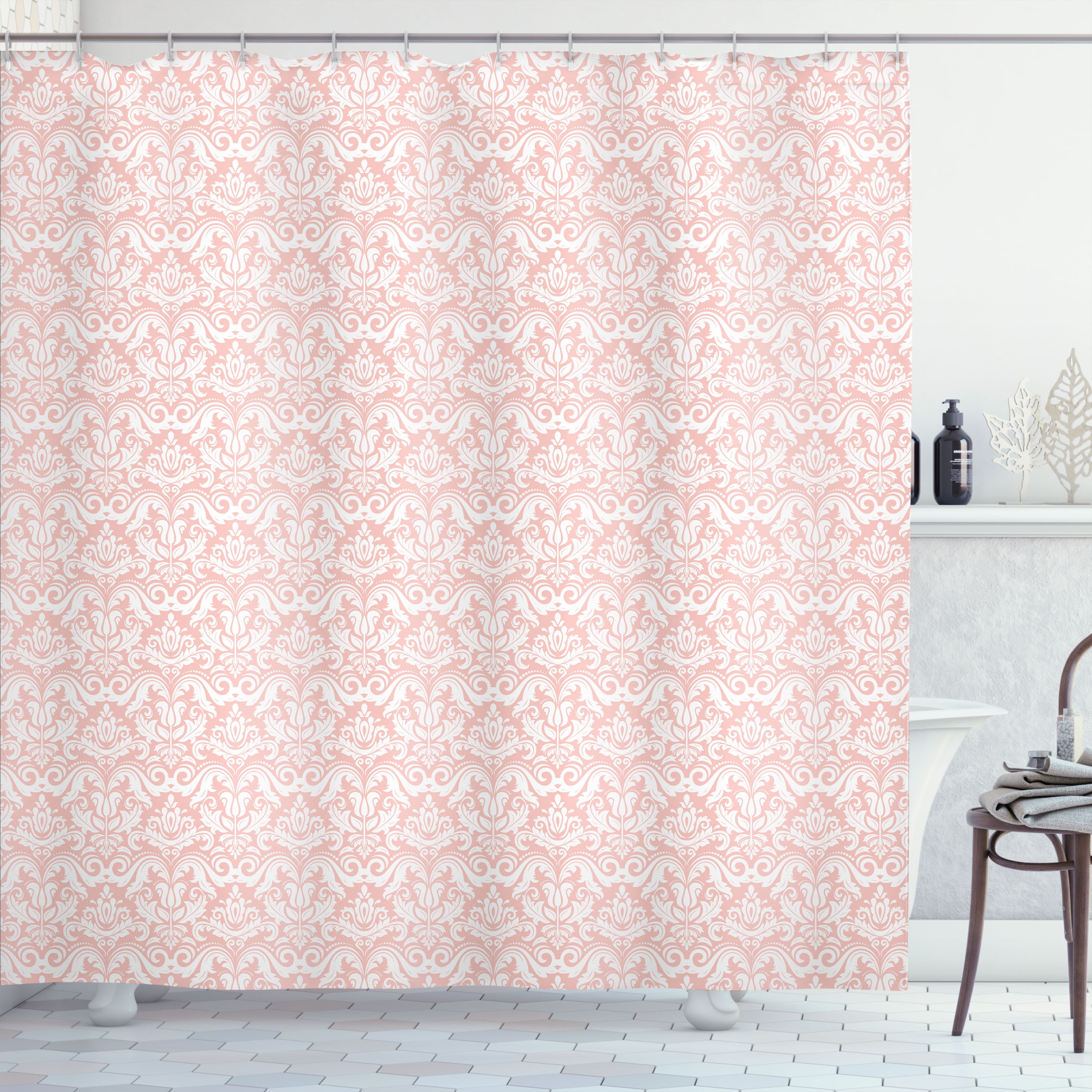 Ambesonne Damask Shower Curtain, Detailed Intricate Botanical, 69"Wx75 ...