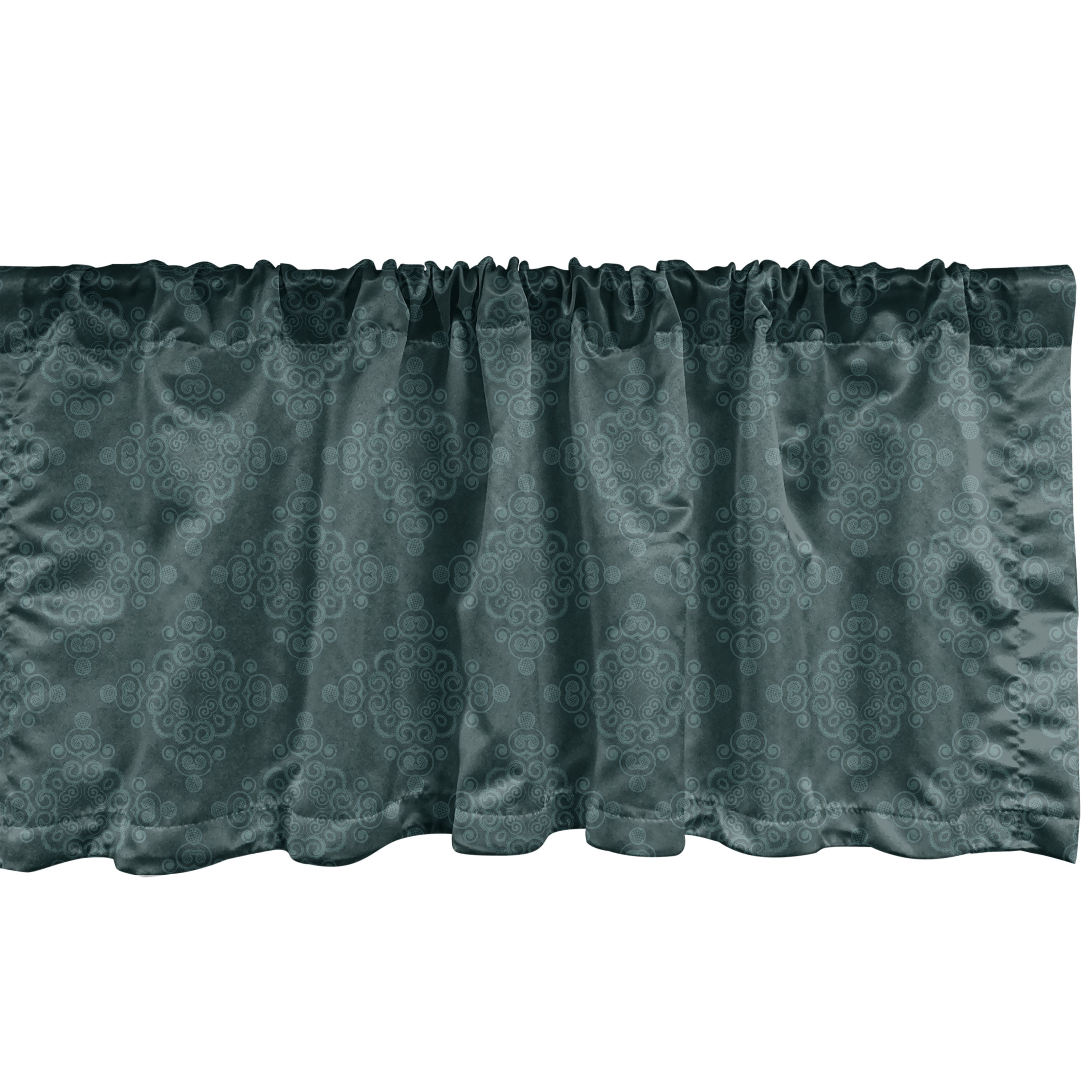 Ambesonne Damask Window Valance, Classic Swirly Oriental Art, 42" x 18 ...