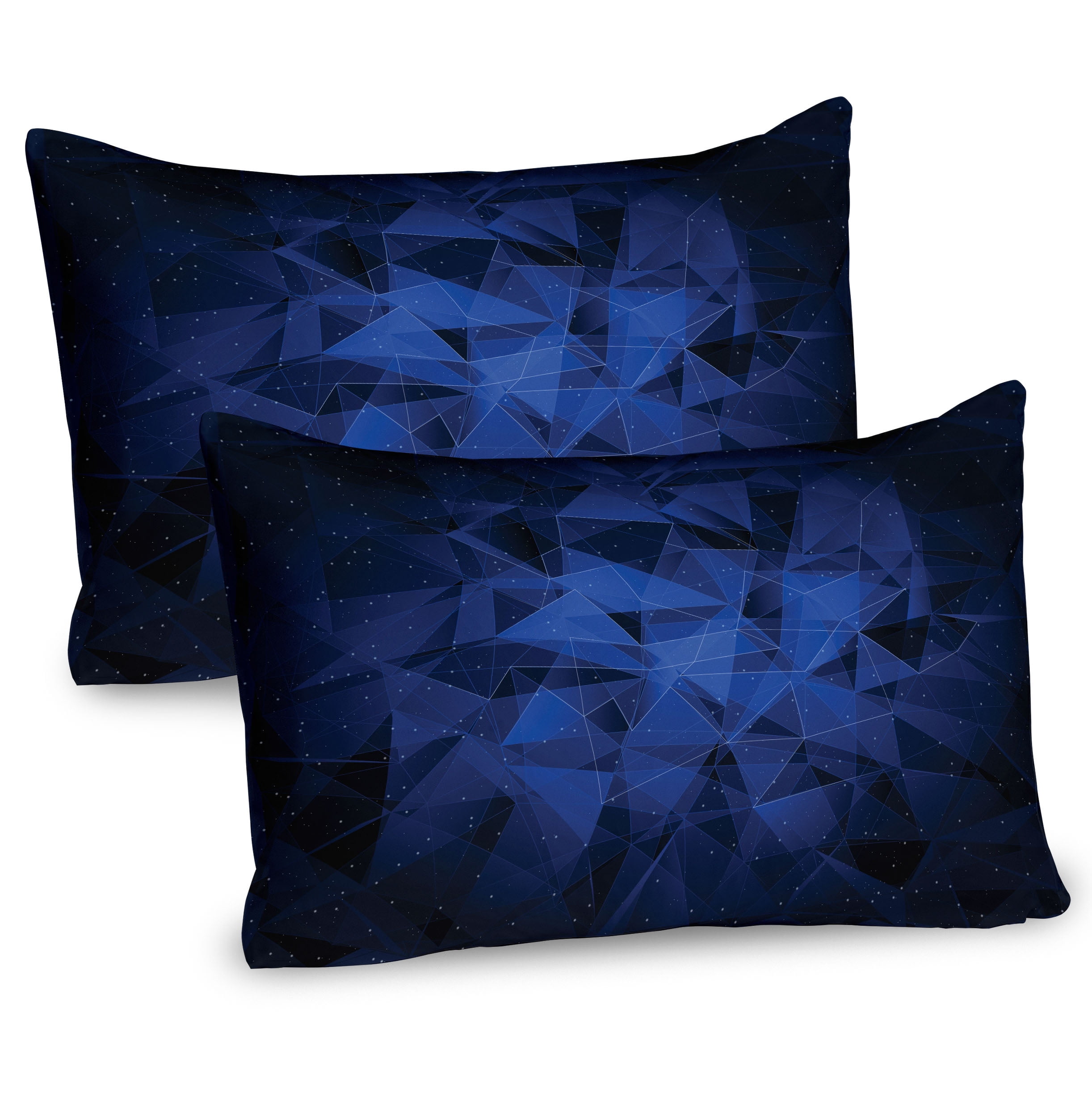 Ambesonne Dark Blue Pillow Sham 2 Pack, Abstract Atomic Stars, 26"x20 ...
