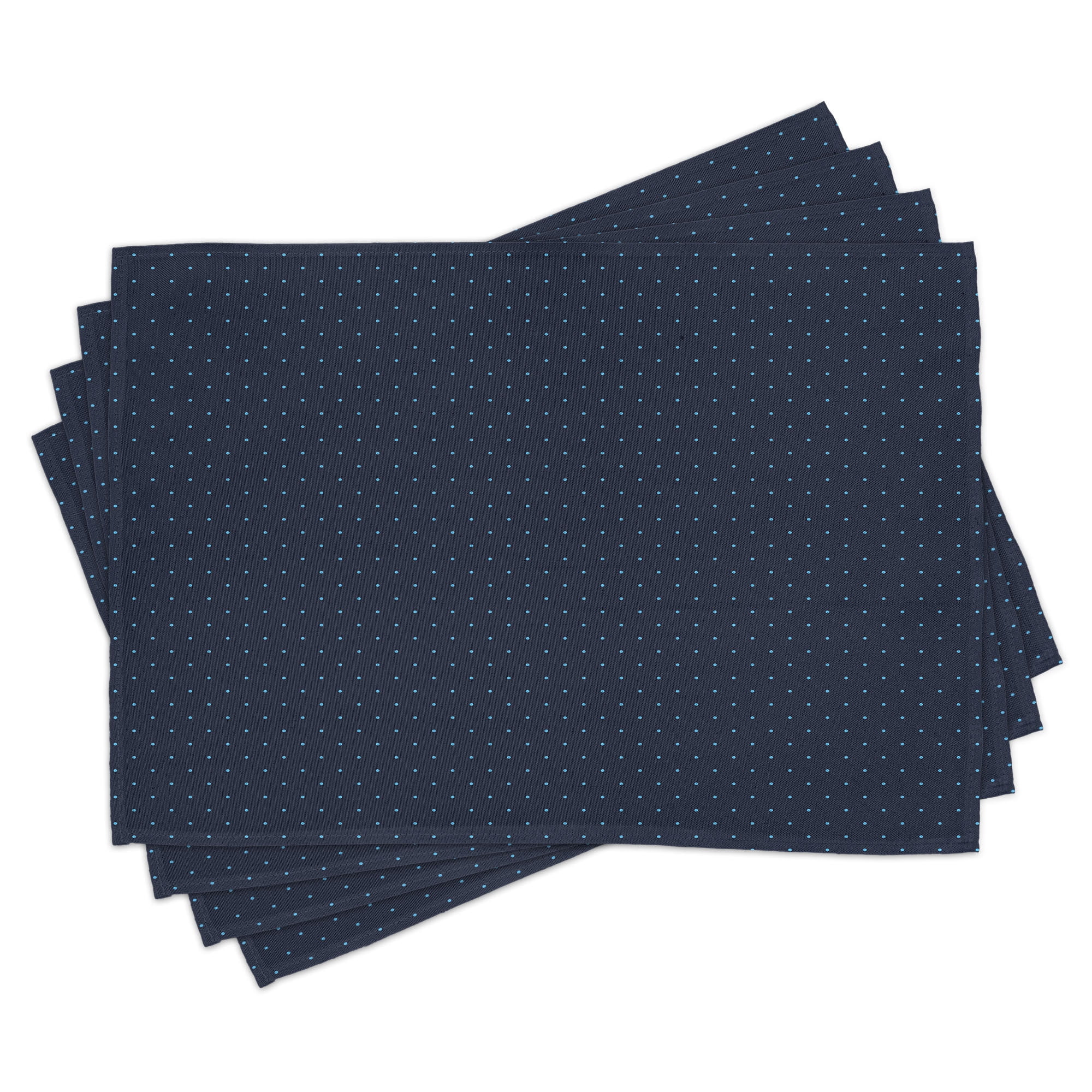Ambesonne Dark Blue Place Mats Set of 4, Blue Dots Retro Style ...