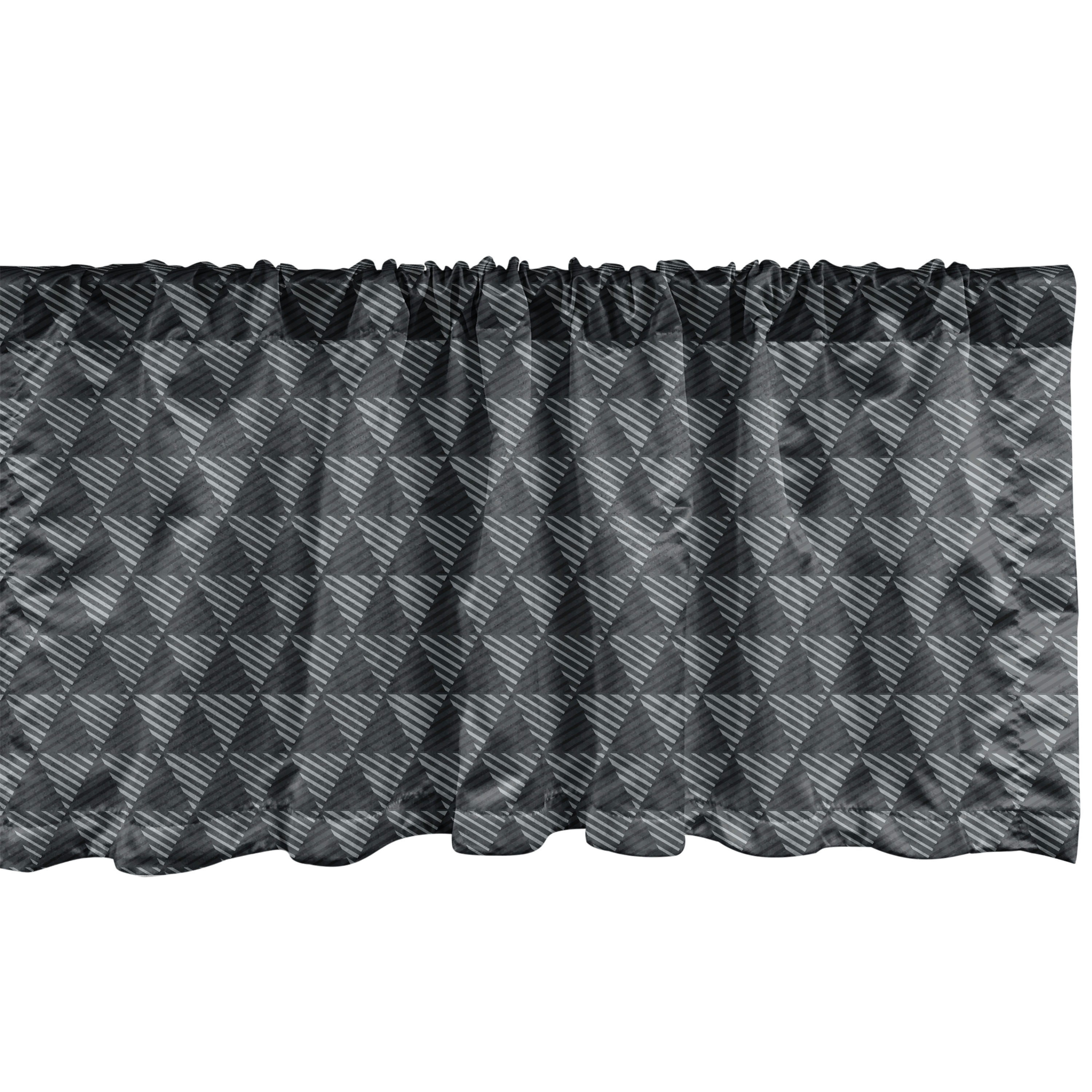 Ambesonne Dark Grey Window Valance, Diagonal Stripe Triangles, 54" X 18 ...