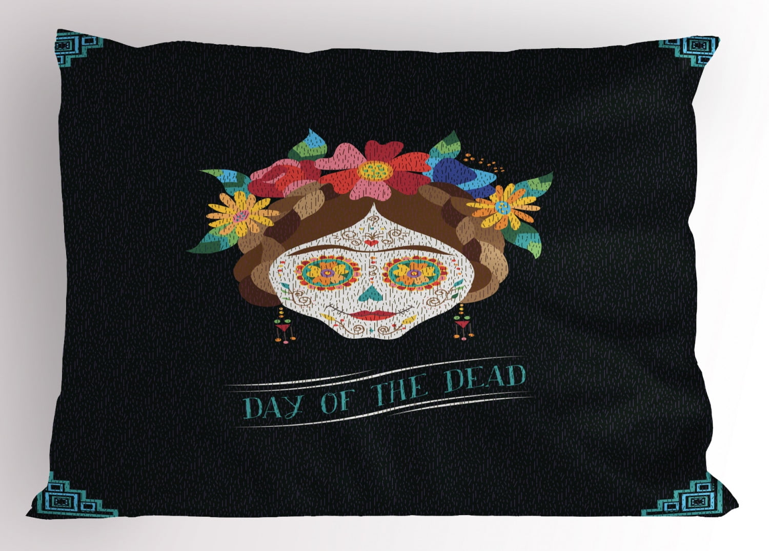 Ambesonne Day of the Dead Pillow Sham, Hispanic Makeup, 26" X 20 ...