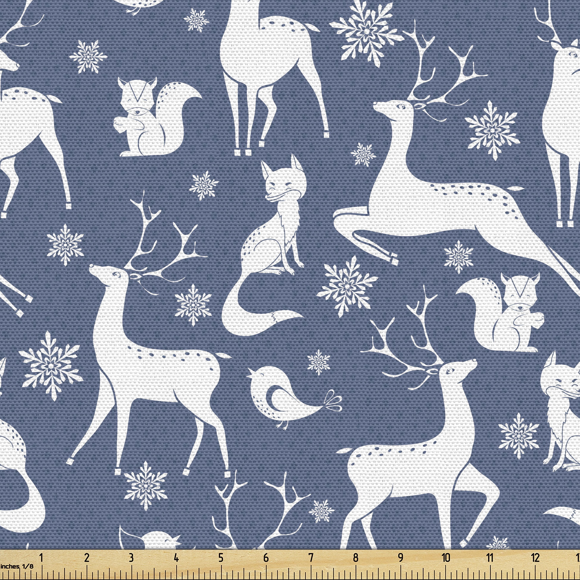 Ambesonne Deer Fabric by the Yard Upholstery, Pattern of Animals ...
