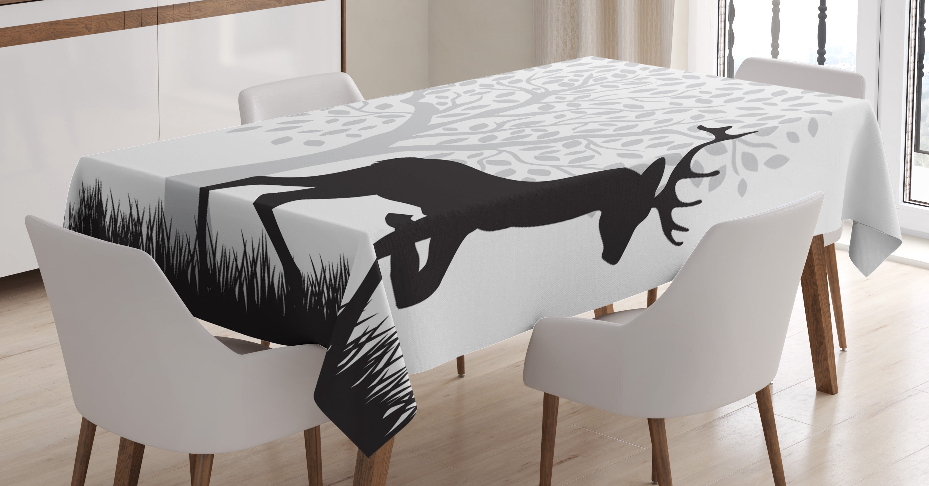 Ambesonne Deer Hunting Tablecloth Rectangular Table Cover, Gracious ...
