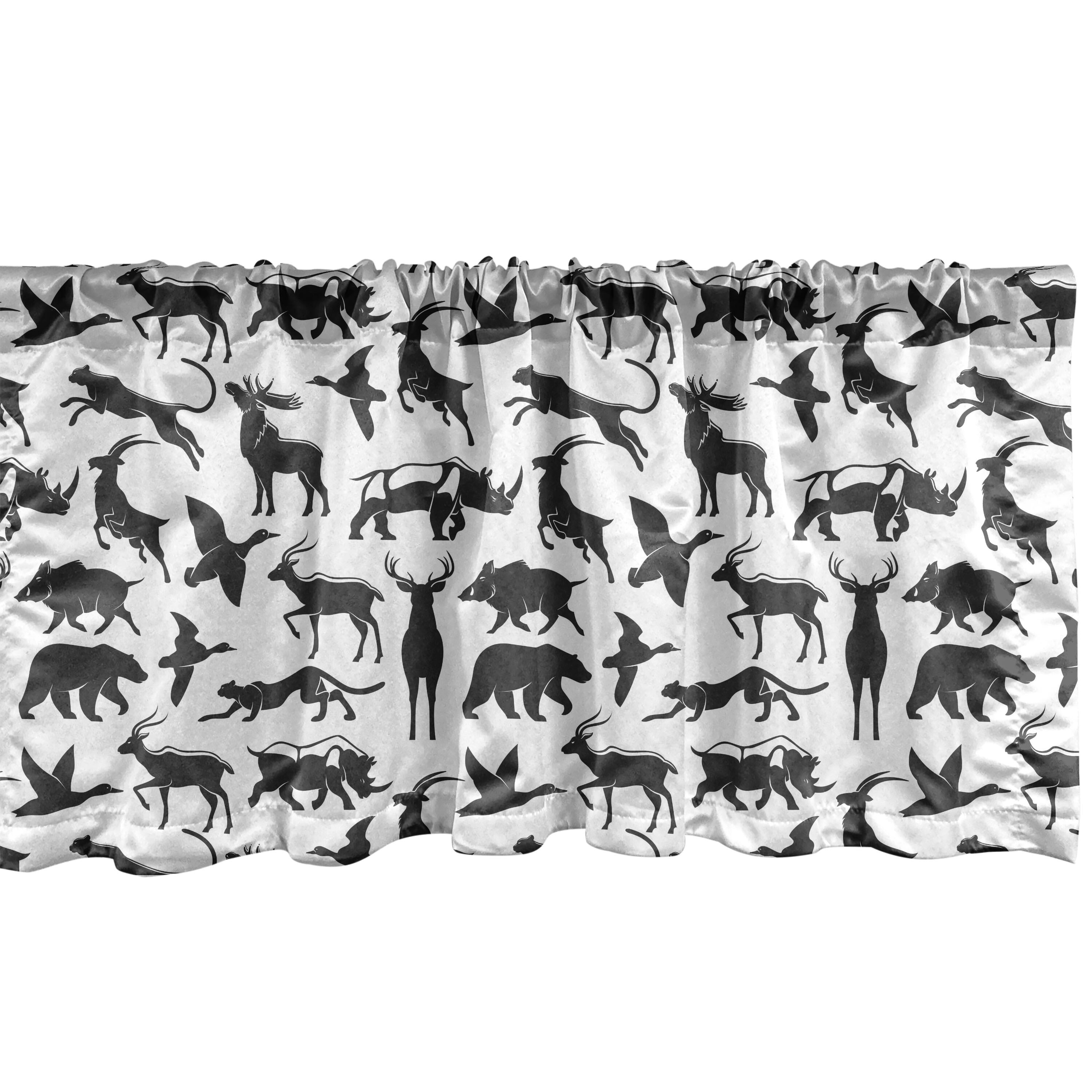 Ambesonne Deer Hunting Window Valance, Wild Boar Duck Goose, 54" X 12 ...