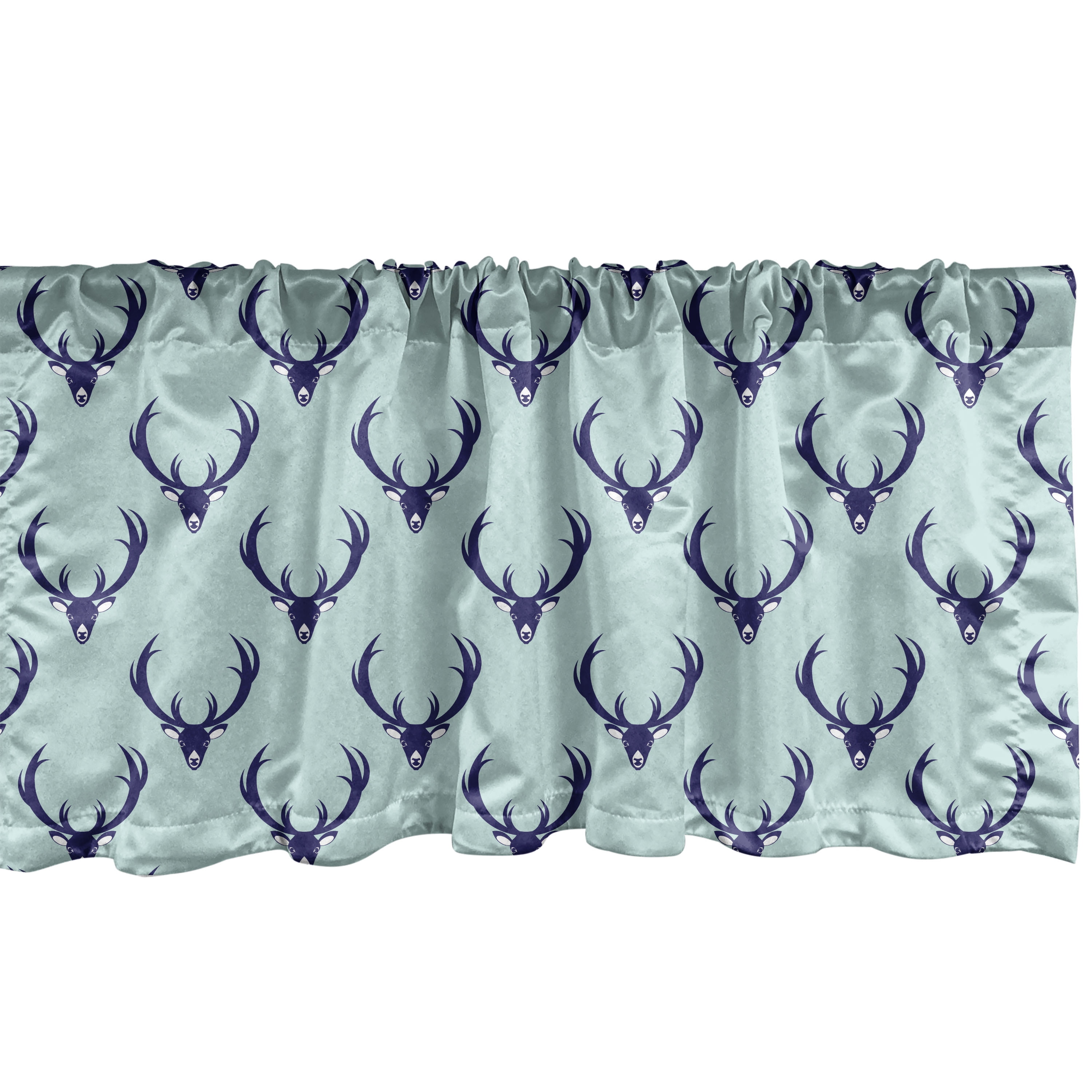 Ambesonne Deer Window Valance, Abstract Creature Motif, 42" x 18", Pale ...