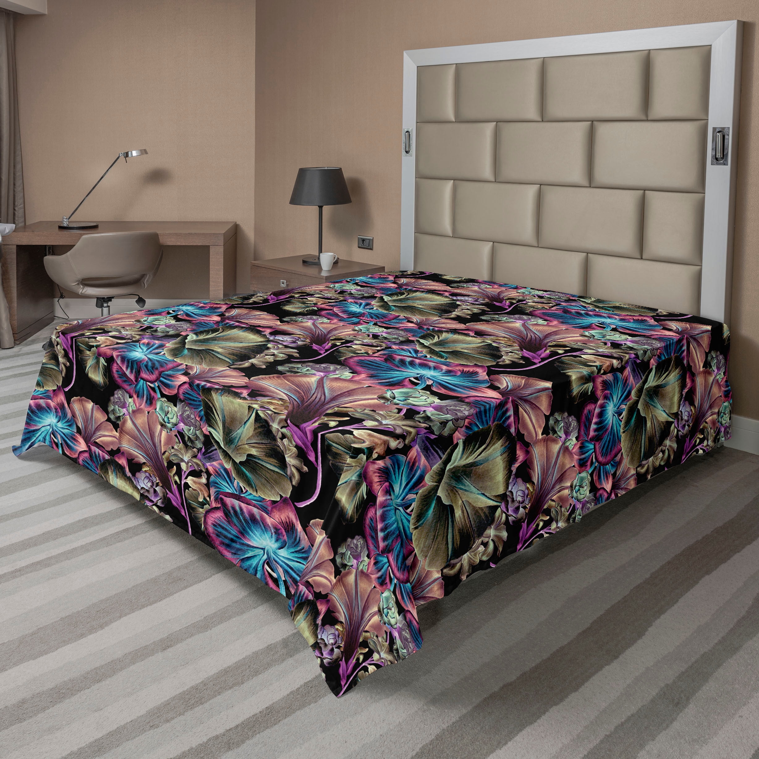 Ambesonne Delicate Floral Flat Bedding Sheet Soft Top Sheet, Fantasy ...