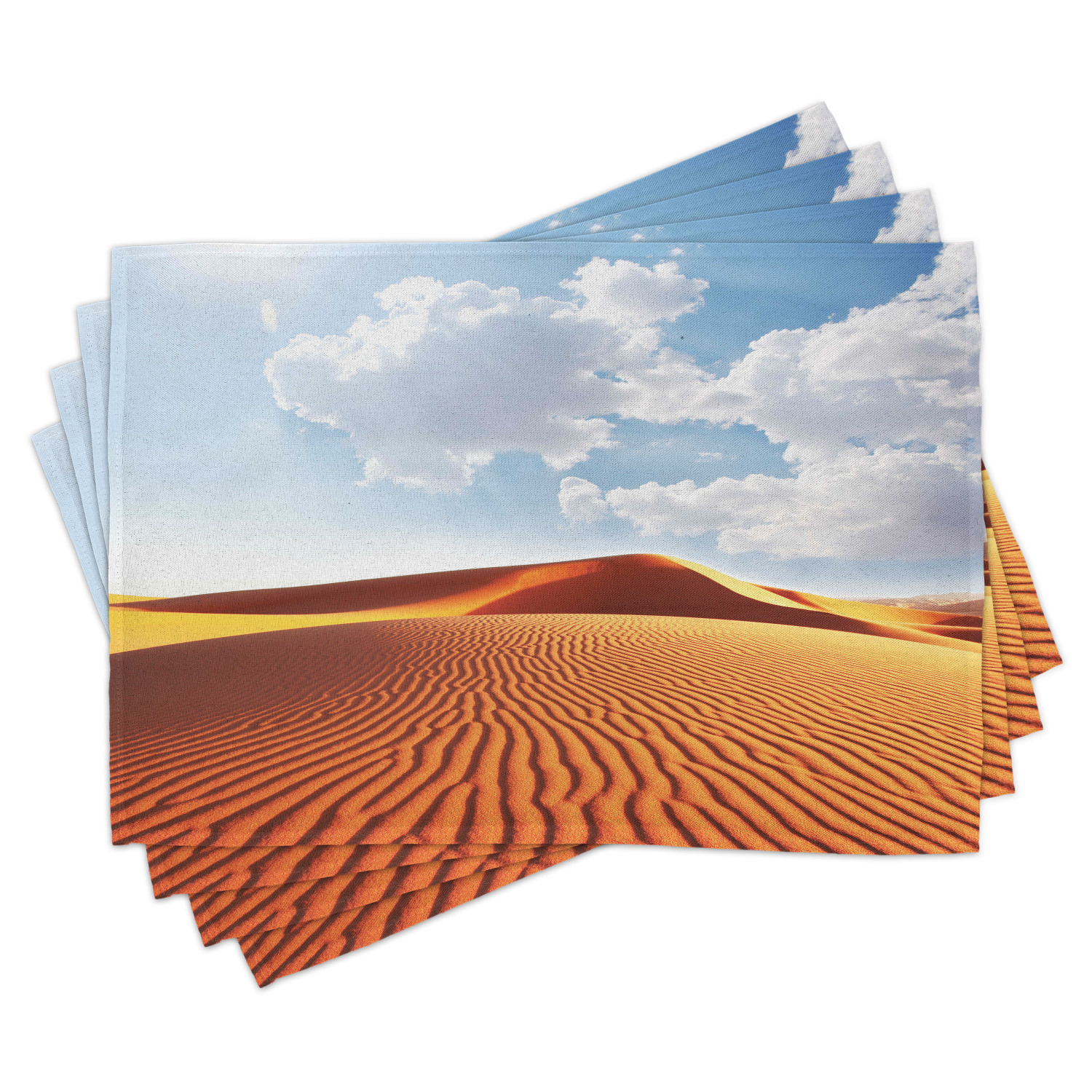 Ambesonne Desert Place Mats Set of 4, Landscape with Dunes, Standard ...