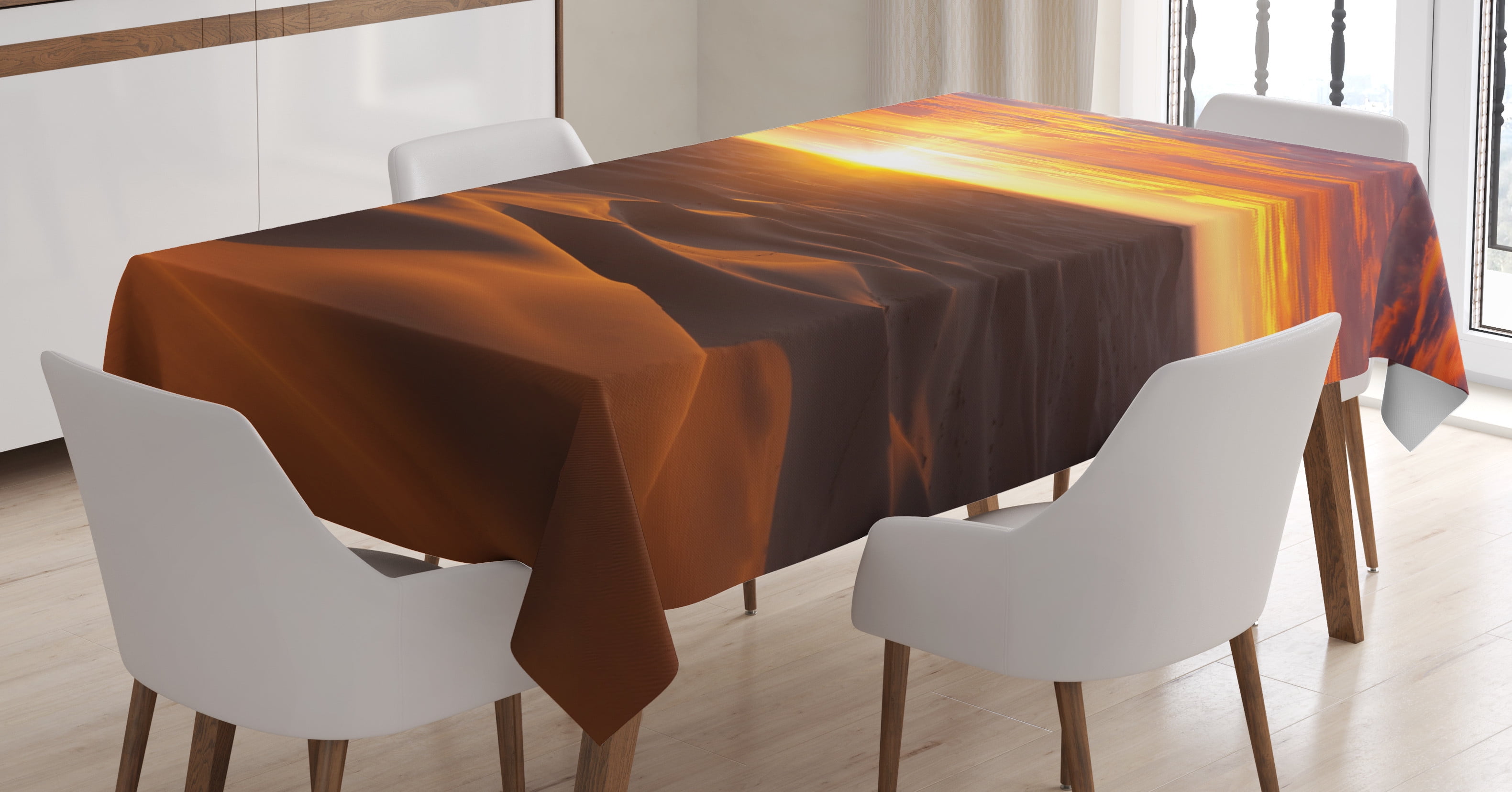 Ambesonne Desert Tablecloth Rectangular Table Cover, Dramatic Sunset ...