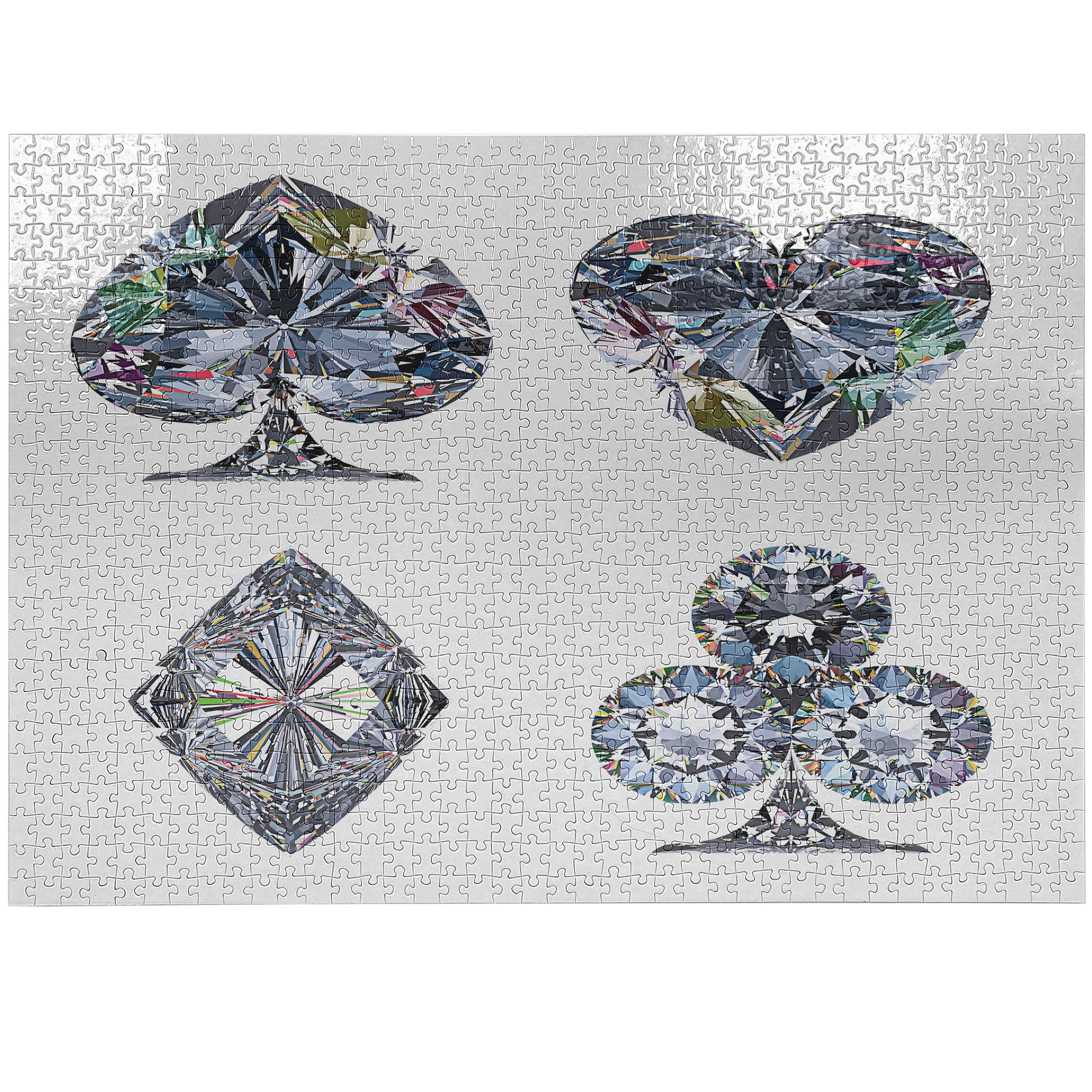 Ambesonne Diamond Jigsaw Puzzle, Heart Shaped Diamonds, Heirloom ...