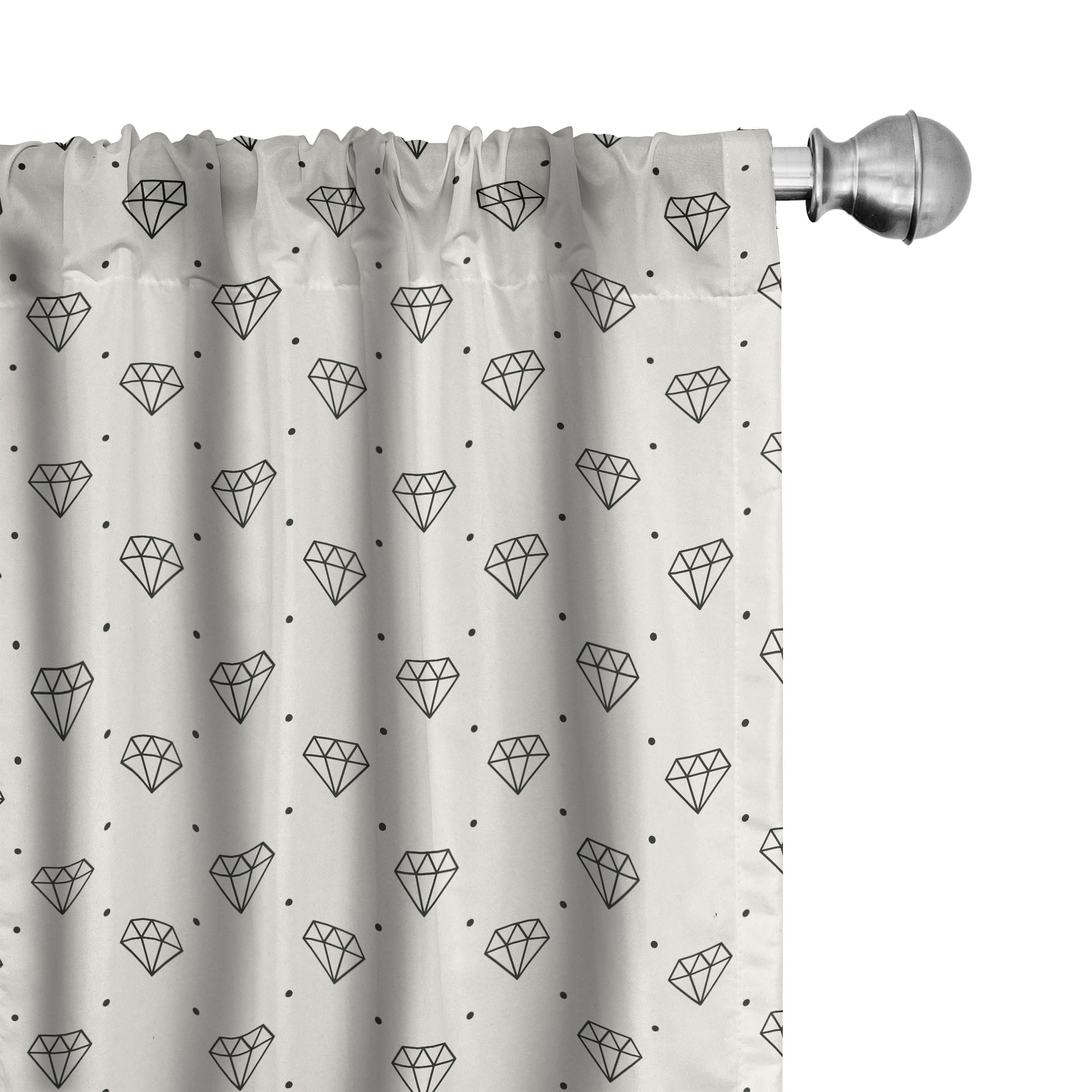 Ambesonne Diamonds Curtains, Polka Dots Crystals, Pair of 28"x84 ...