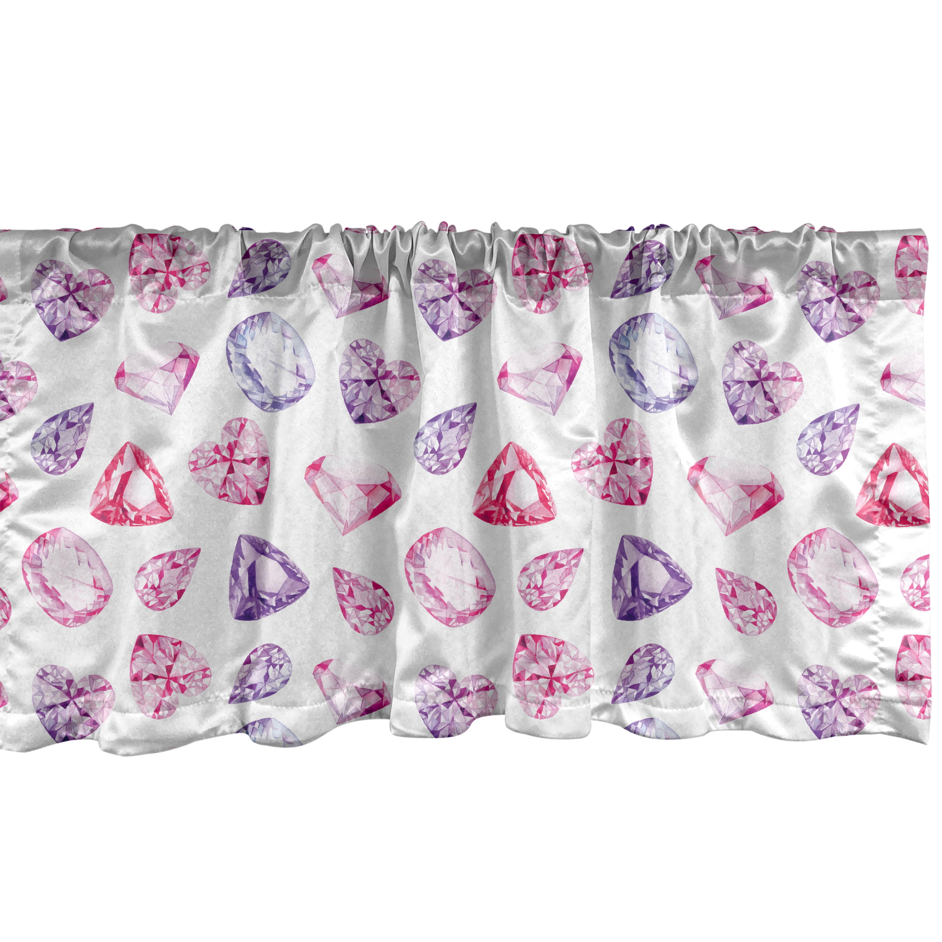 Ambesonne Diamonds Window Valance, Crystals of Many Colors Pear Oval ...