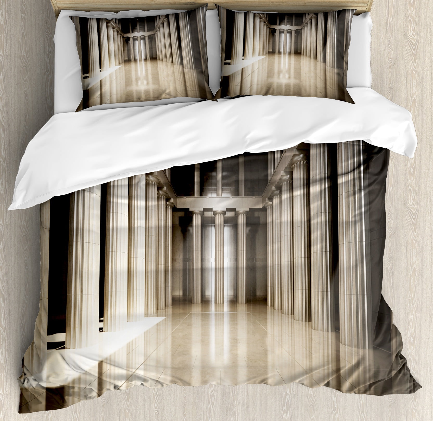 Ambesonne Digital Duvet Cover Set, 3D Model Style Column, 2-Calking ...